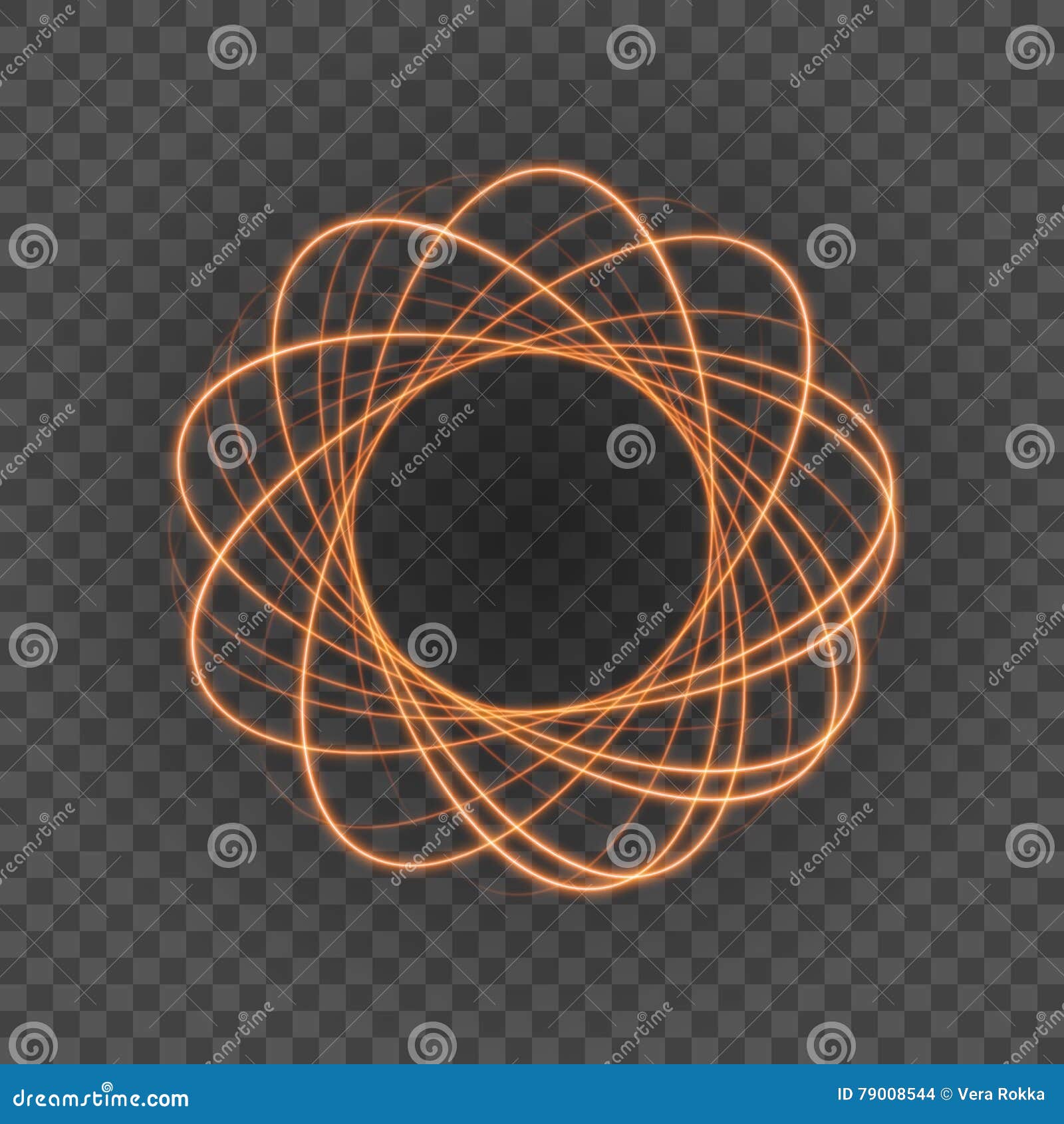 Smooth Light Orange Lines on Transparency Background Illustration ...