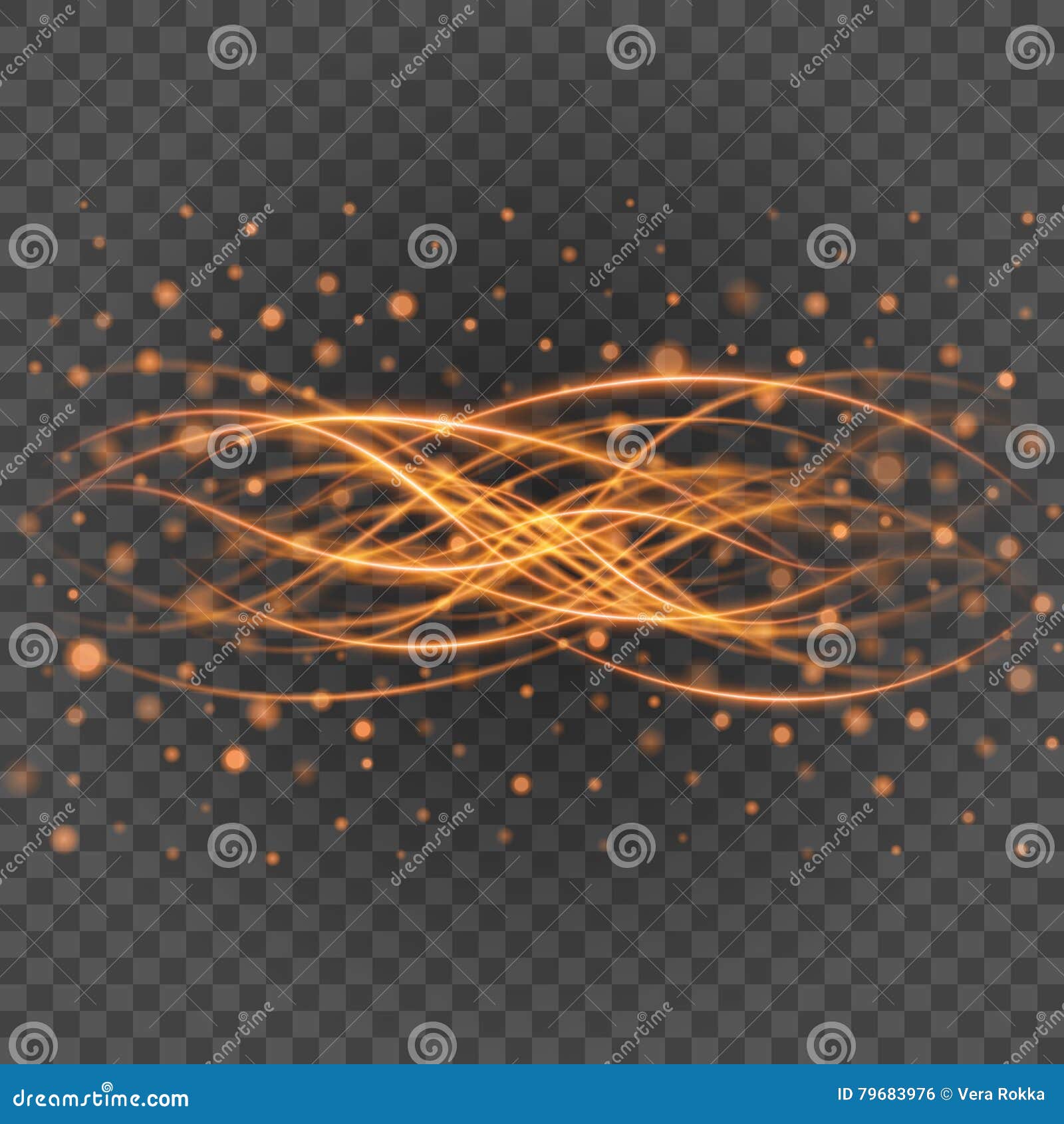 Smooth Light Orange Lines on Transparency Background Illustration ...