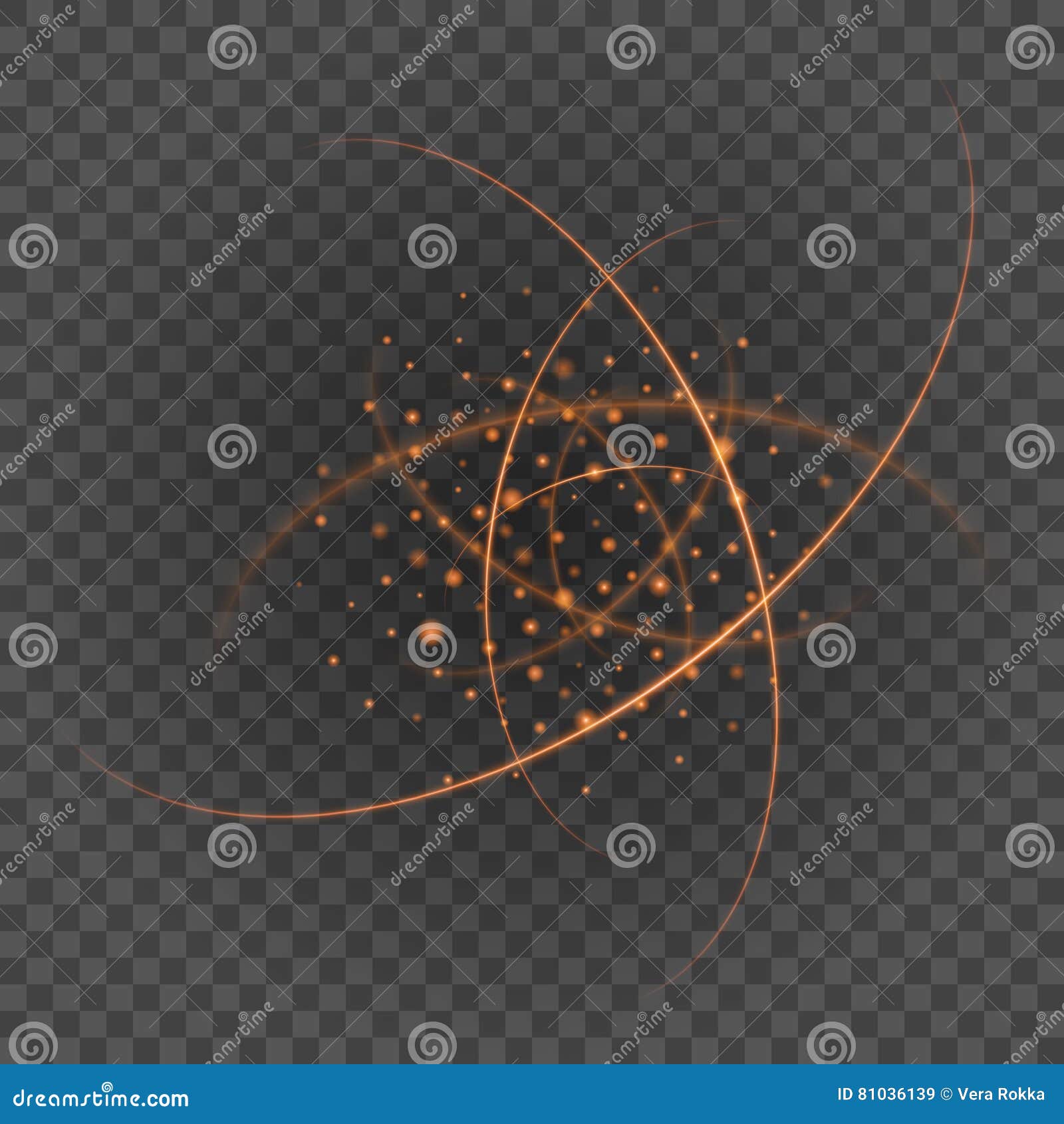 Smooth Light Orange Lines on Transparency Background Illustration ...