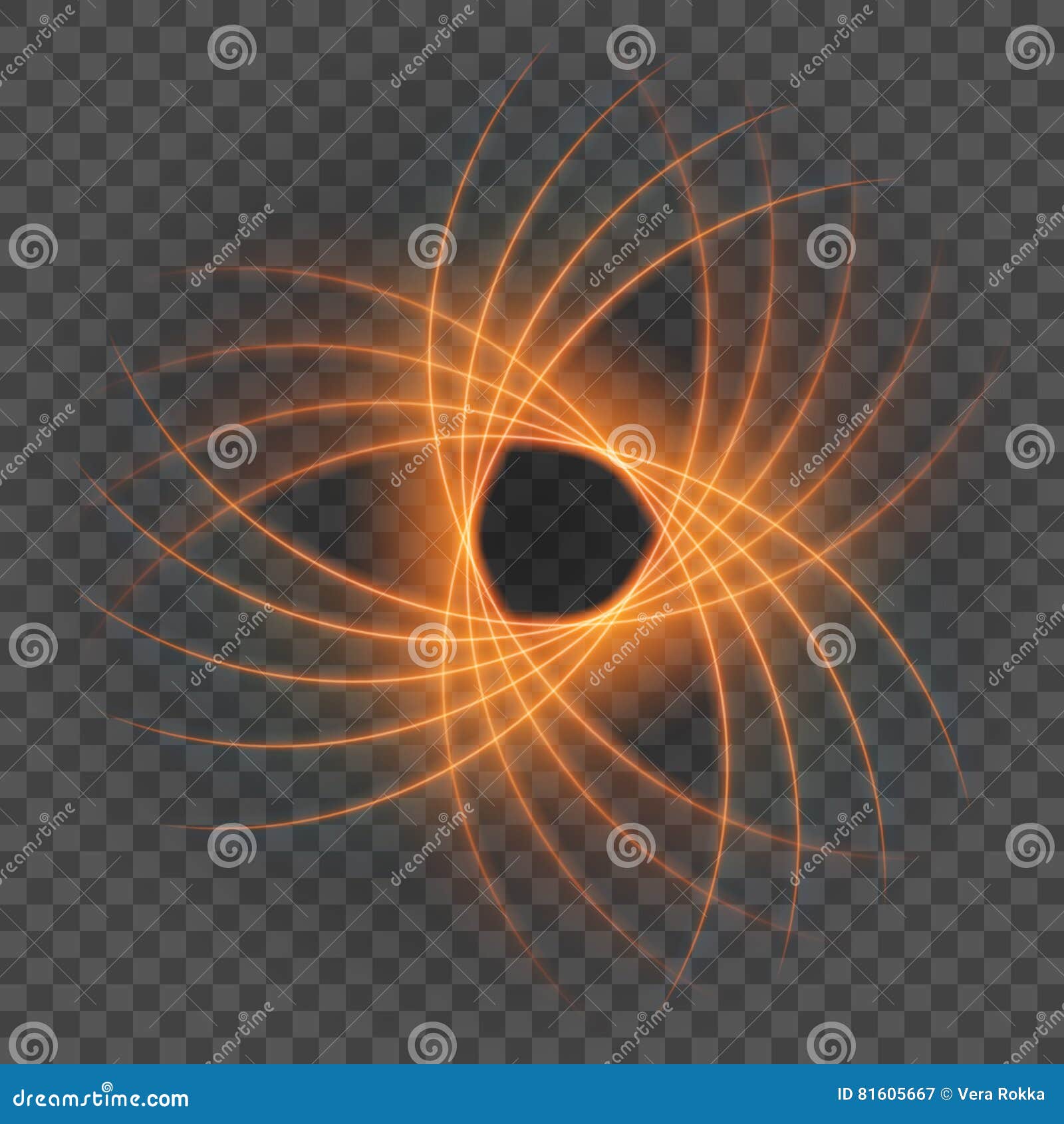 Smooth Light Orange Lines on Transparency Background Illustration ...