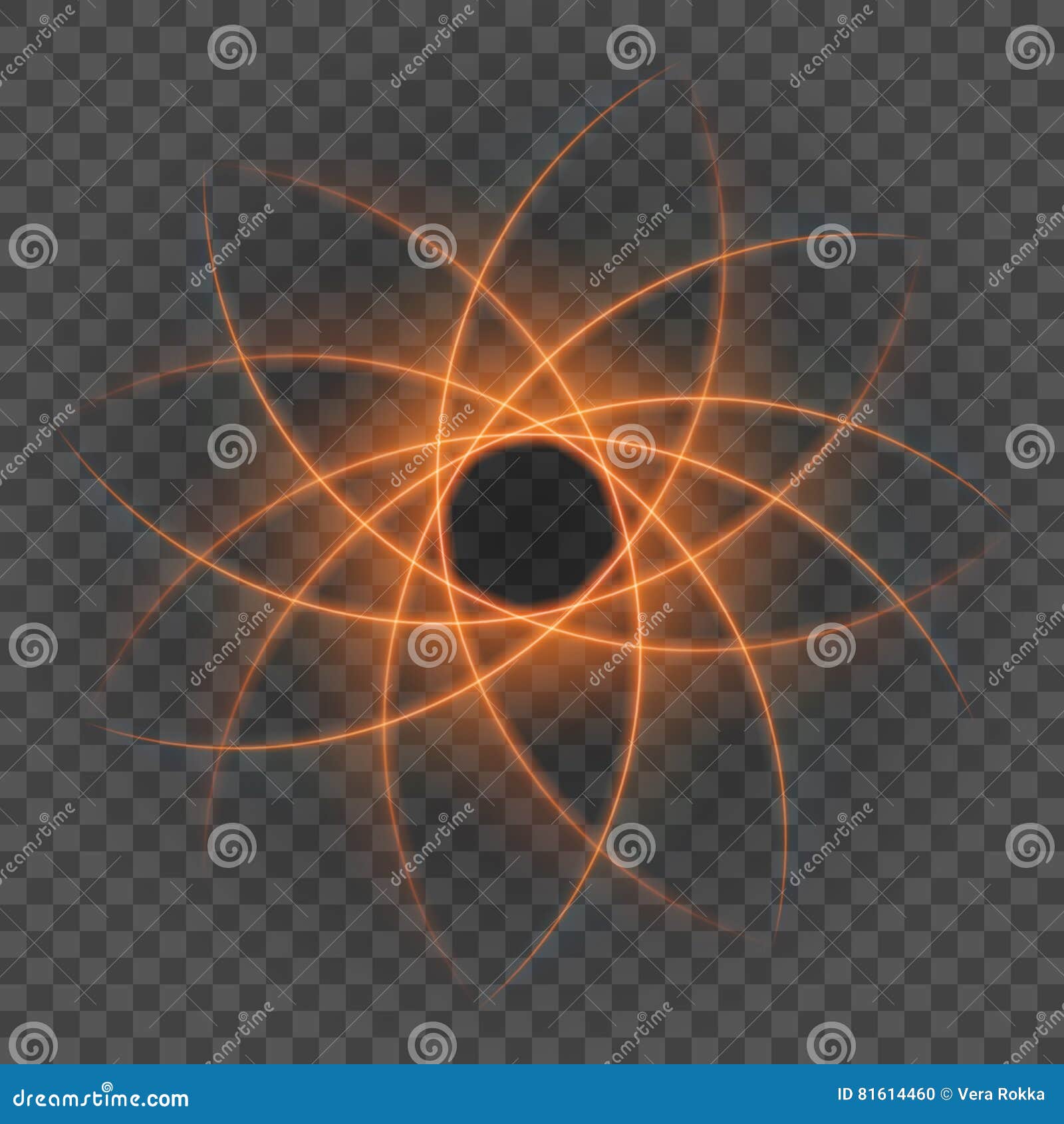 Smooth Light Orange Lines on Transparency Background Illustration ...