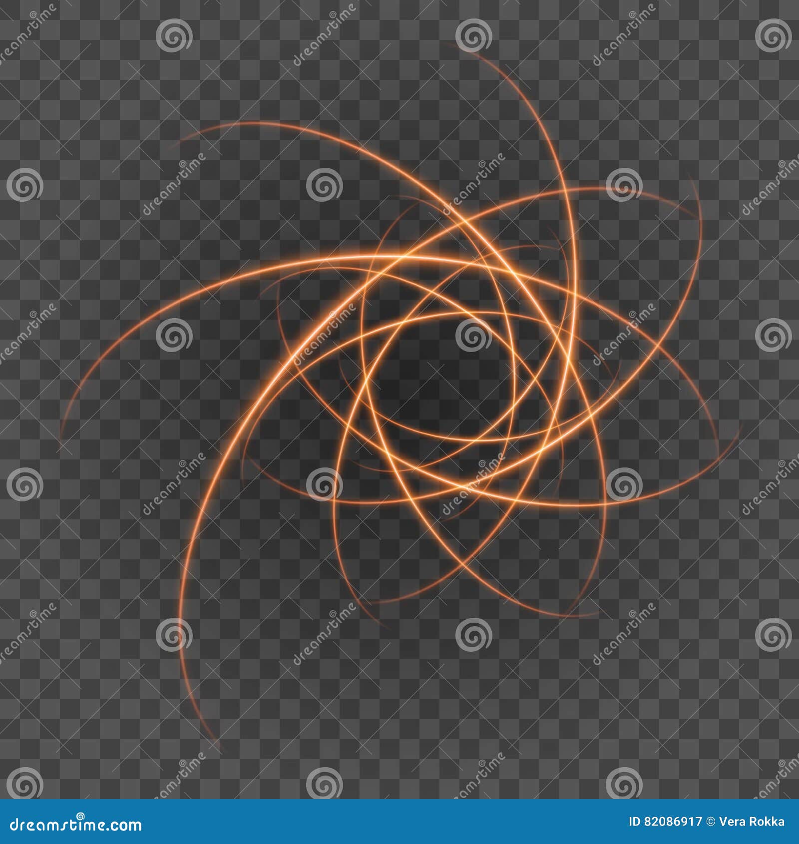 Smooth Light Orange Lines on Transparency Background Illustration ...