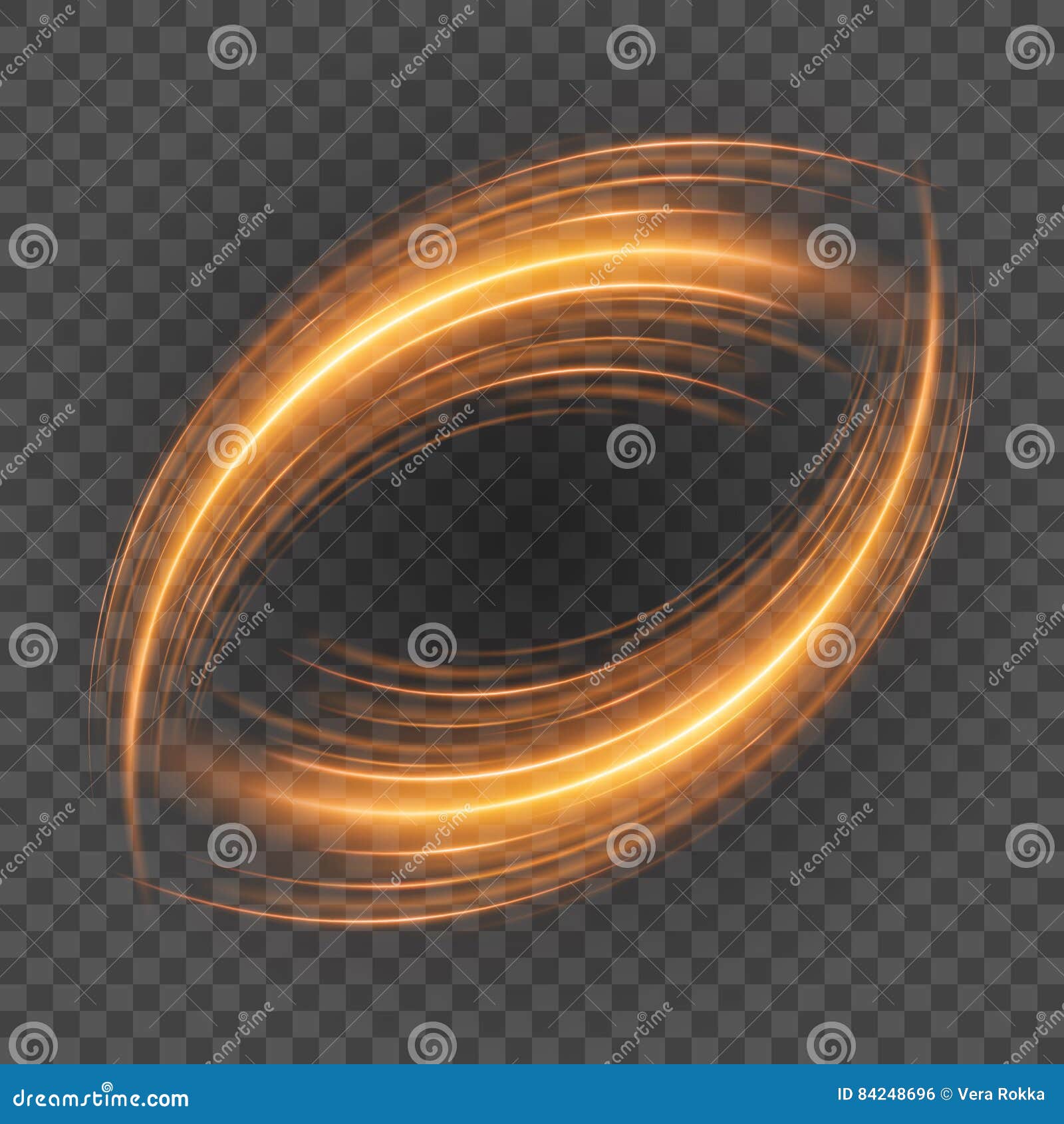 Smooth Light Orange Lines on Transparency Background Vector ...