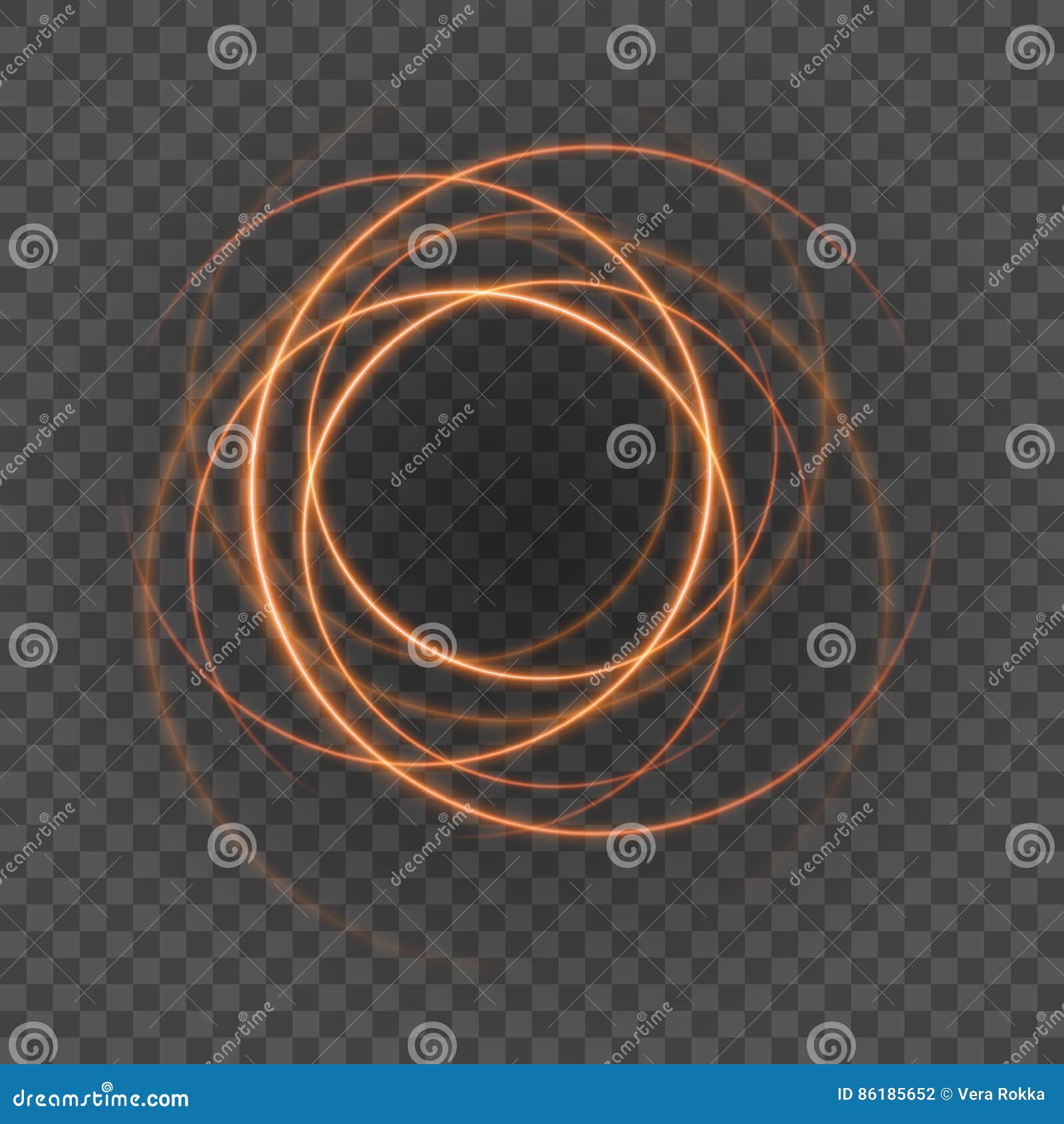 Smooth Light Orange Lines on Transparency Background Vector ...