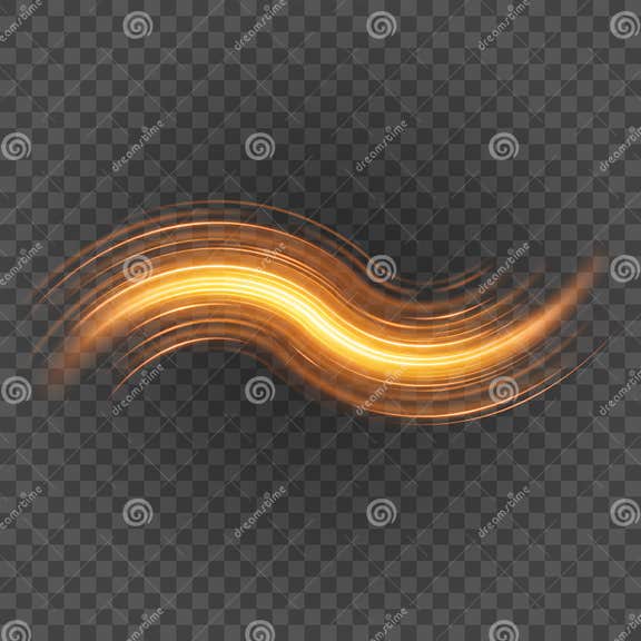 Smooth Light Orange Lines on Transparency Background Vector ...
