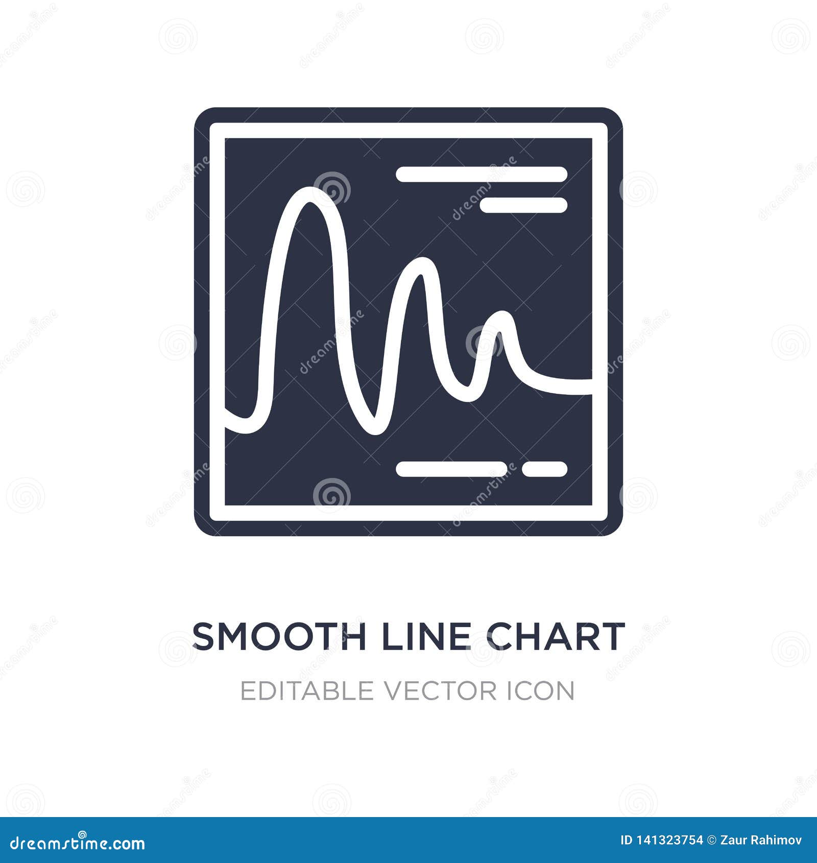 Smooth Line Chart Icon on White Background. Simple Element Illustration ...