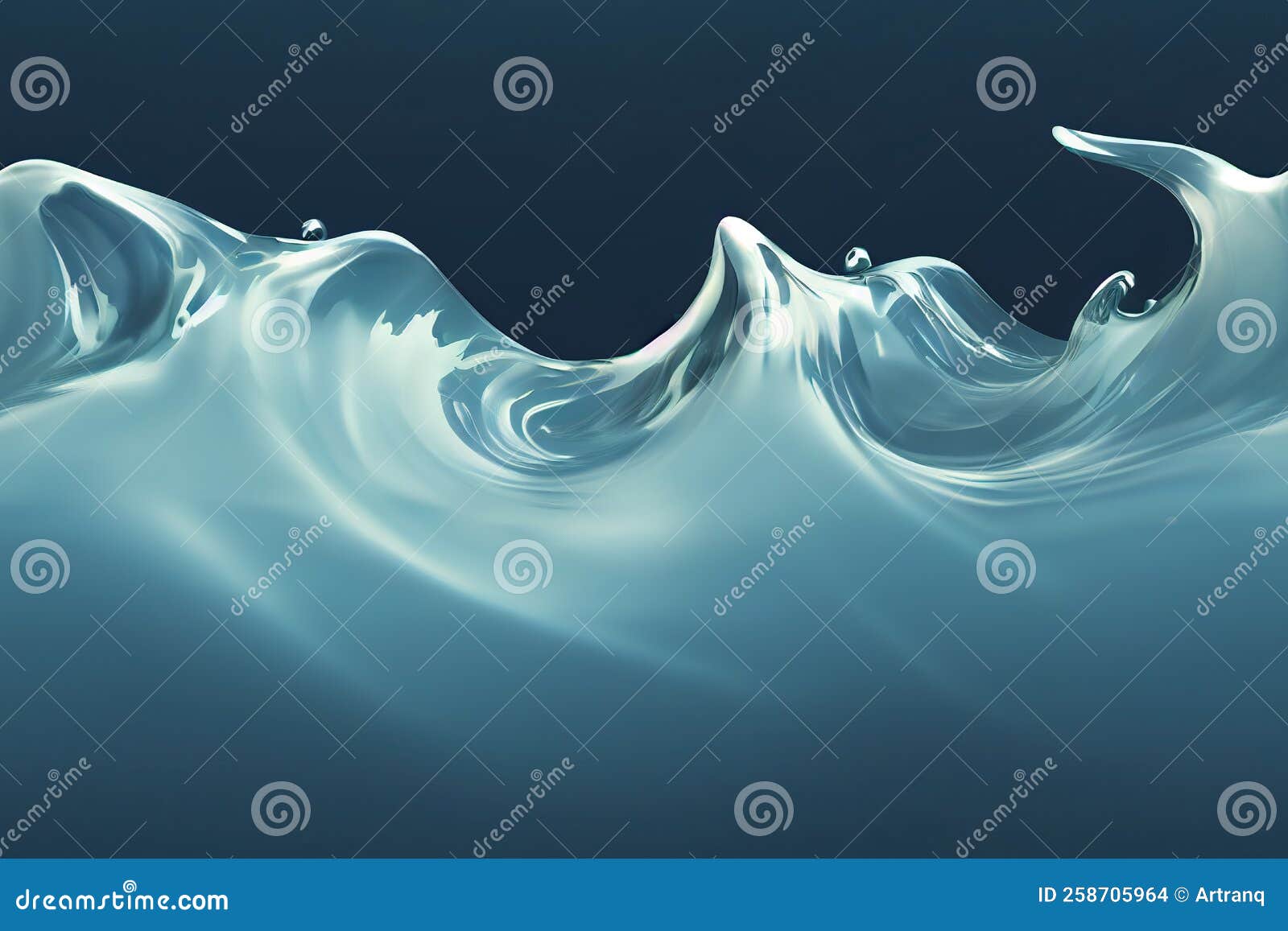 A Smooth Liquid Texture of Waves, Splashes, and Droplets on a Blue ...