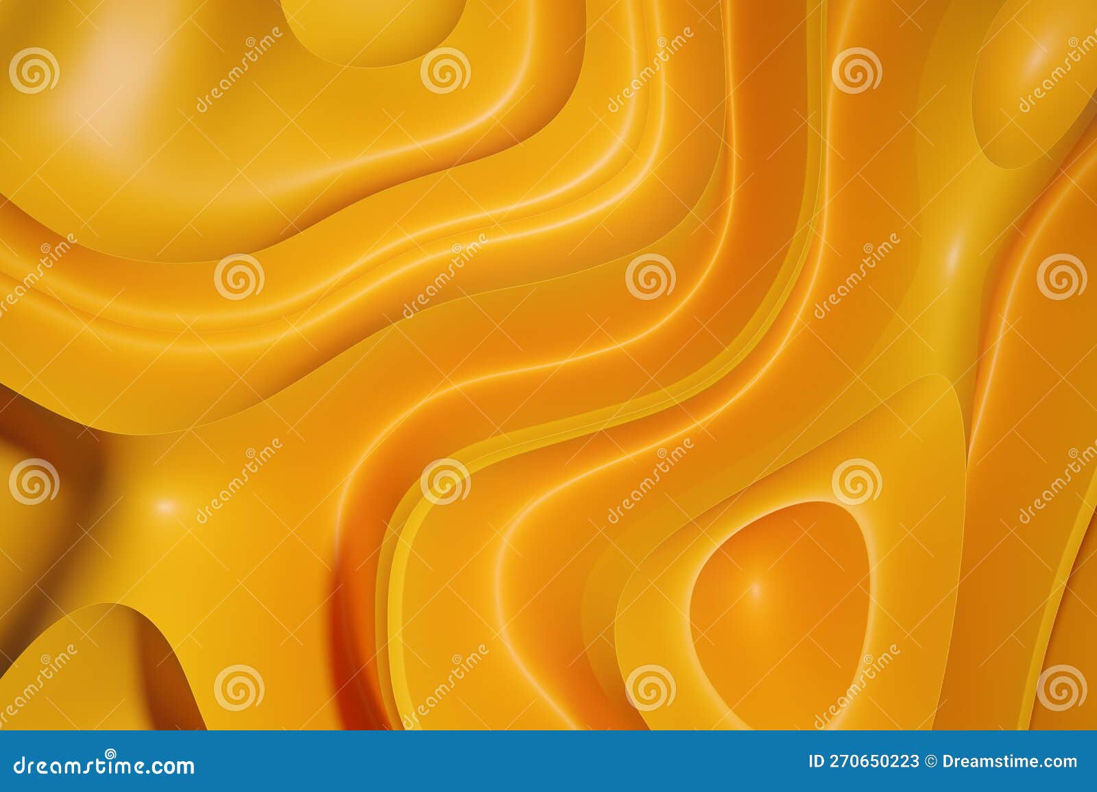 Smooth Liquid Waves. Fluid Curve Shape. Abstract Yellow Background ...