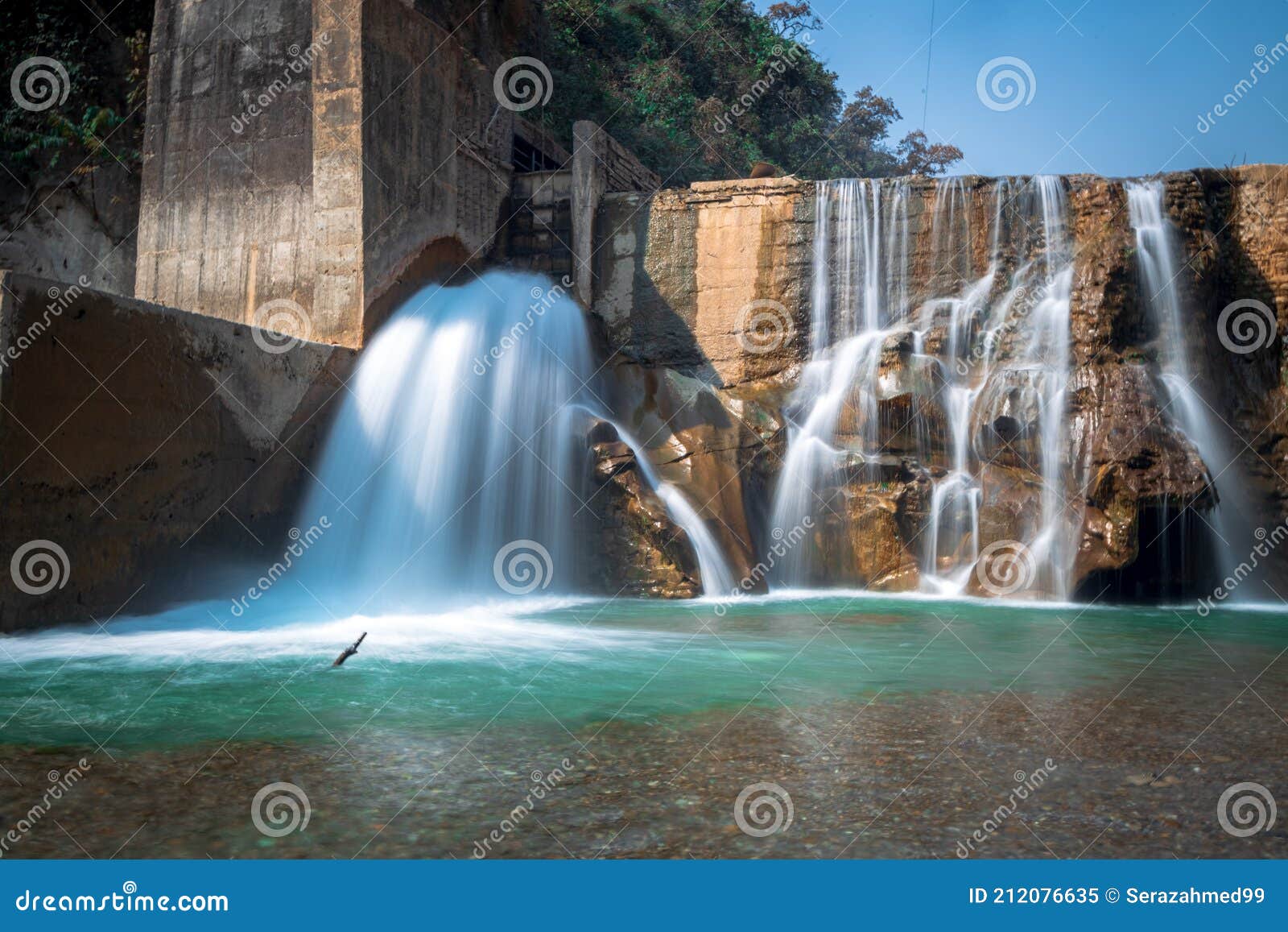 Smooth Long Exposure of Waterfall. Creamy Beautiful Waterfall Falling ...