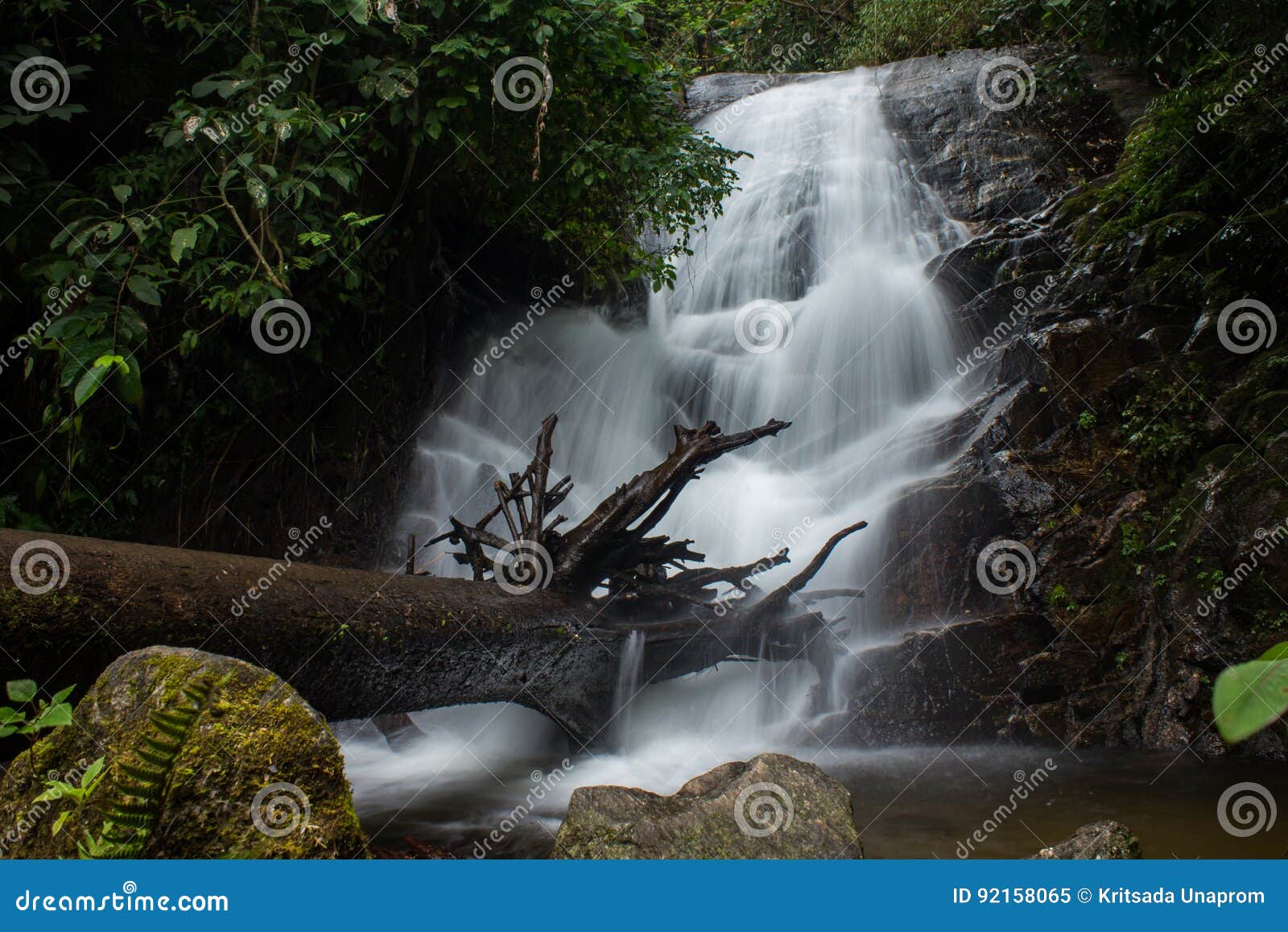 Smooth motion of waterfall stock image. Image of fall - 92158065