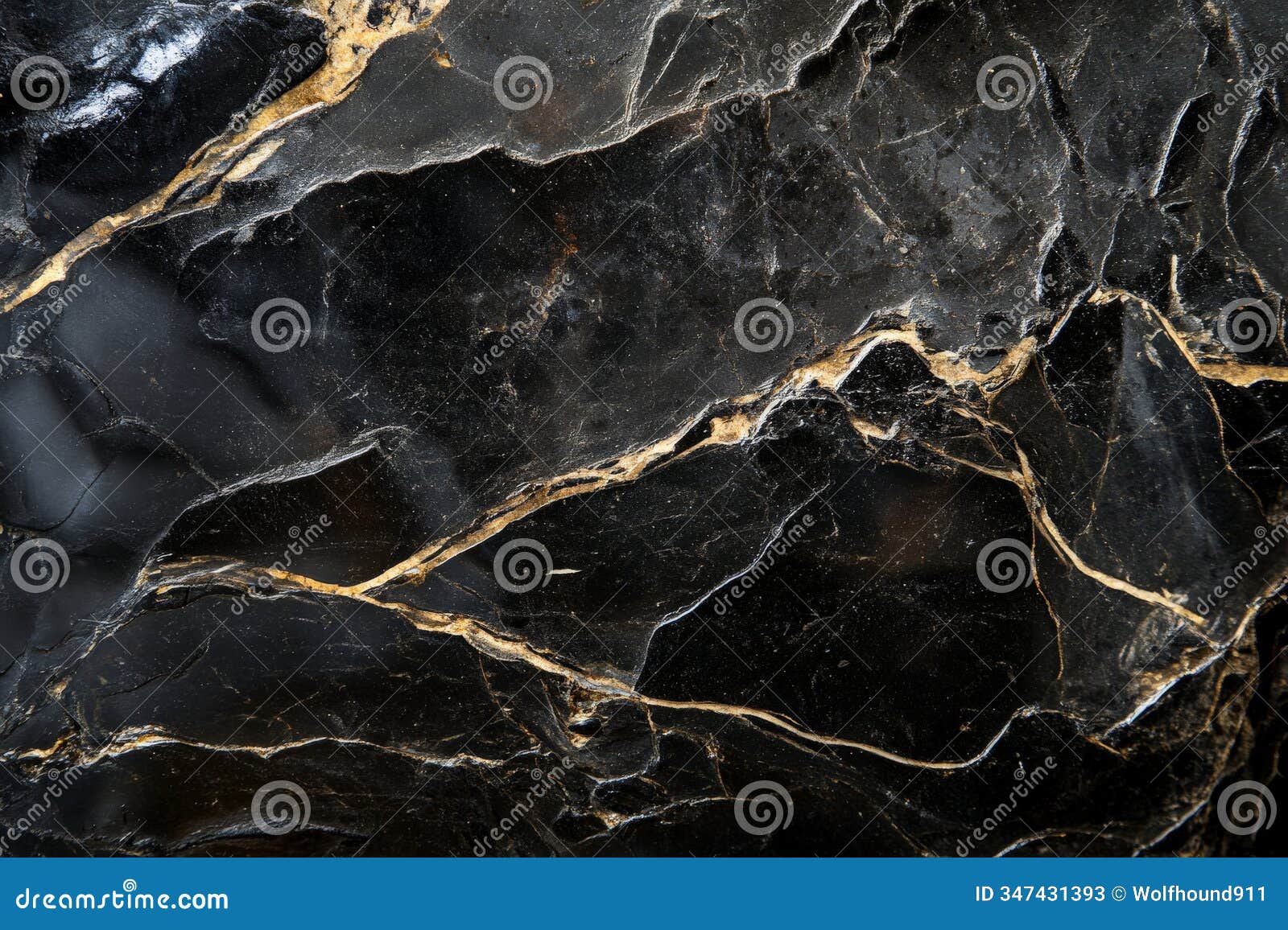 Smooth Obsidian Texture, Deep Black Surface with Glossy Reflections and ...