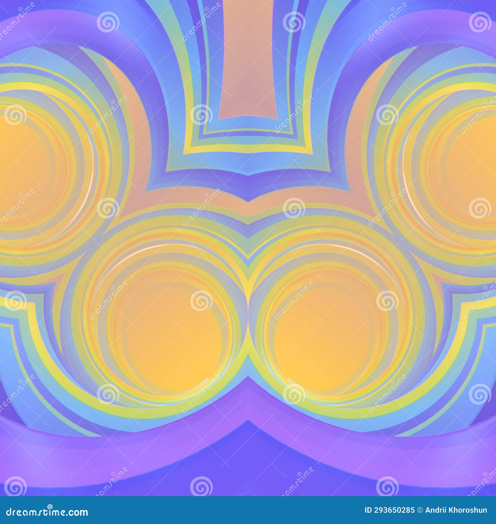 Smooth Organic Pattern Digital Illustration. Curved Lines with Neon ...