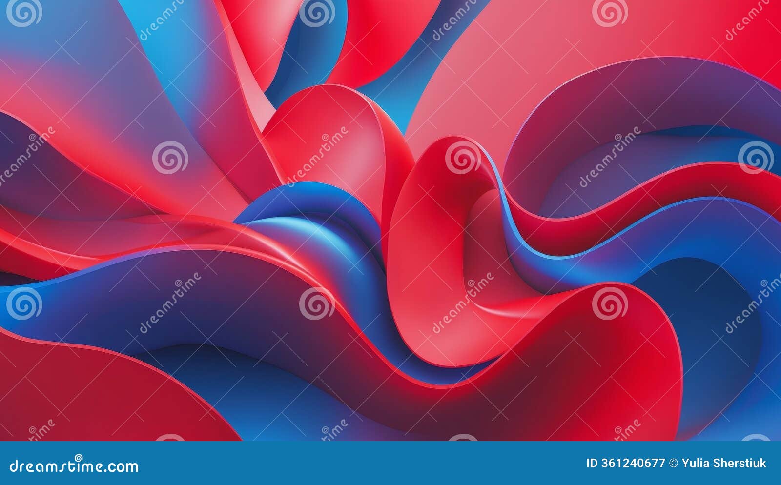 Smooth Overlapping Red and Blue Abstract Shapes Create a Dynamic and ...