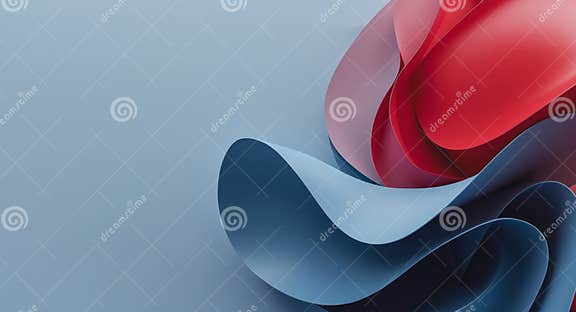 Smooth Overlapping Red and Blue Abstract Shapes Create a Dynamic and ...