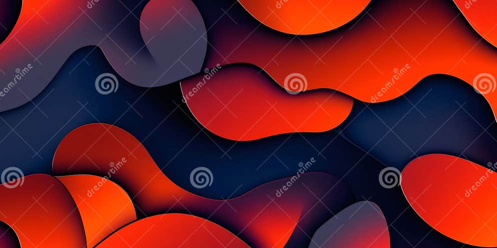 Smooth Overlapping Red and Blue Abstract Shapes Create a Dynamic and ...