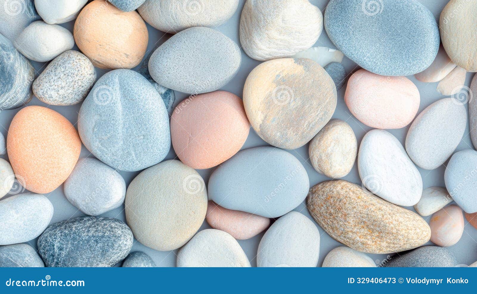 Smooth Pastel Colored Pebbles on Light Background, Tranquil Nature ...
