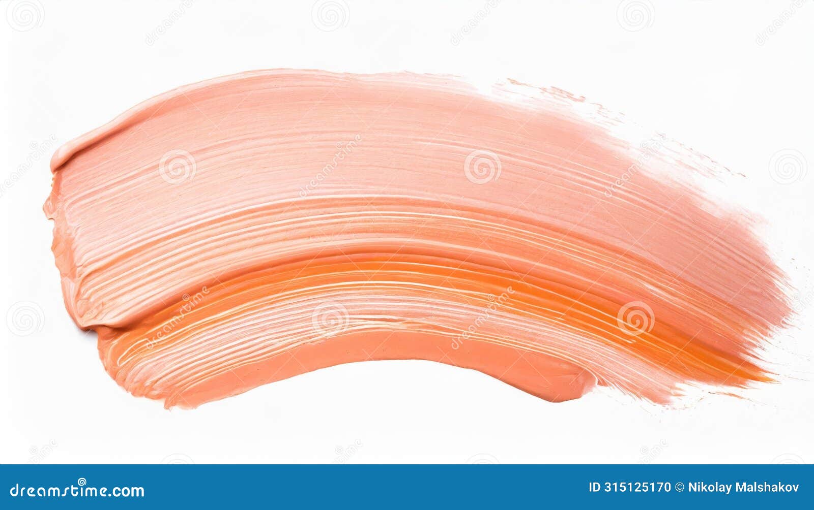 Abstract Peach Paint Stroke on White Background Stock Photo - Image of ...