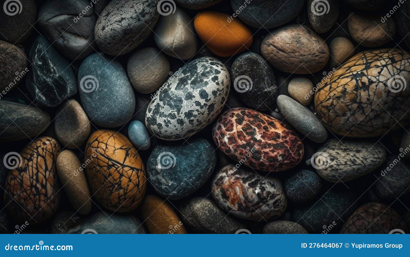 Smooth Pebble Collection, Abstract Pattern in Stone Material Generated ...