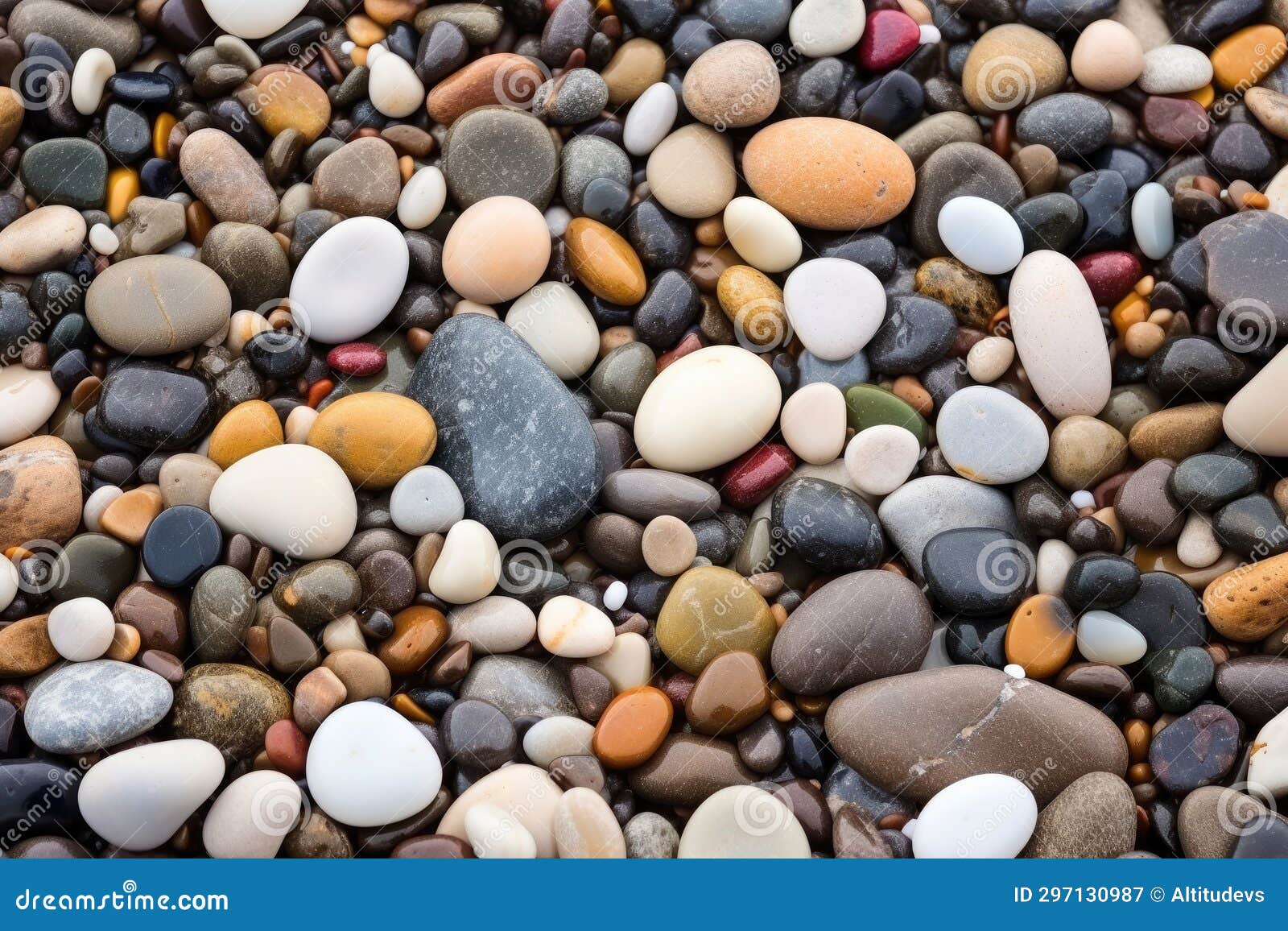 A Smooth Pebble Collection on the Beach Stock Image - Image of ...
