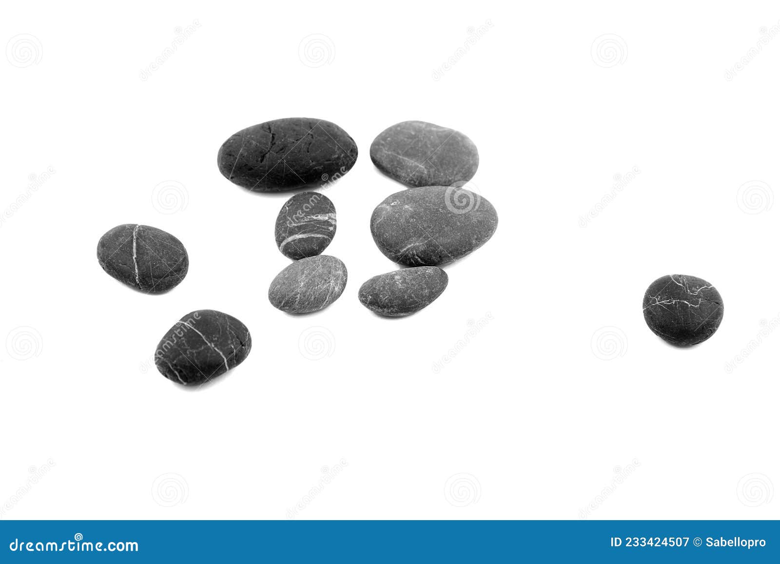 Smooth Pebble Stones Isolated on White Stock Image - Image of pebble ...