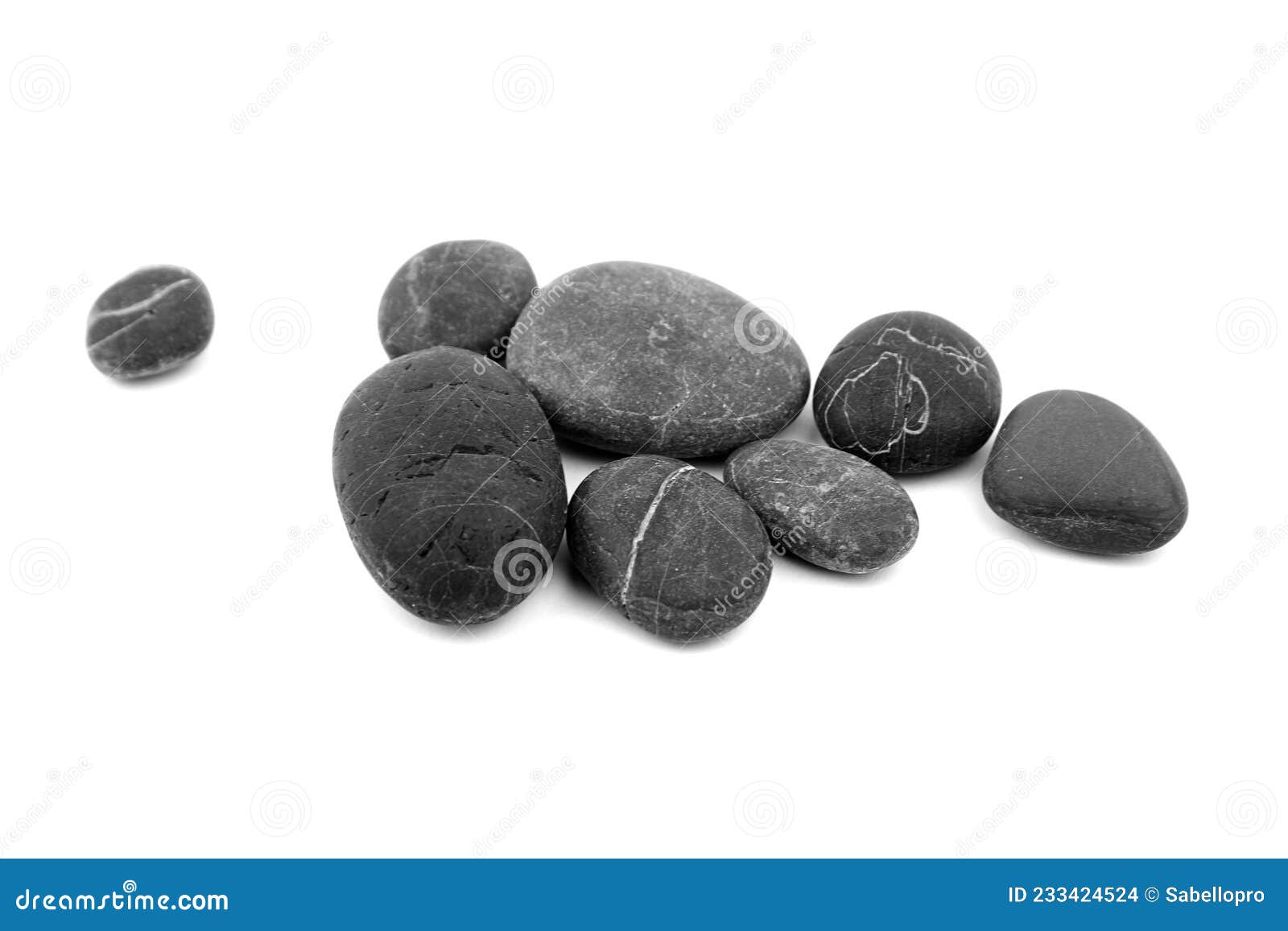 Smooth Pebble Stones Isolated on White Stock Photo - Image of isolated ...