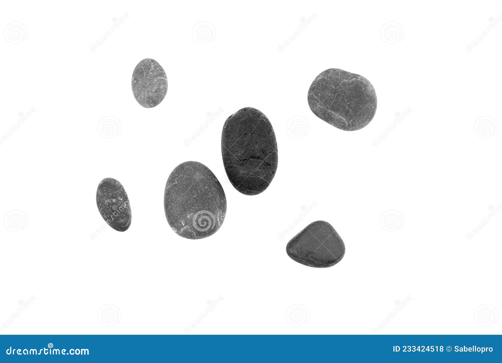 Smooth Pebble Stones Isolated on White Stock Photo - Image of view ...