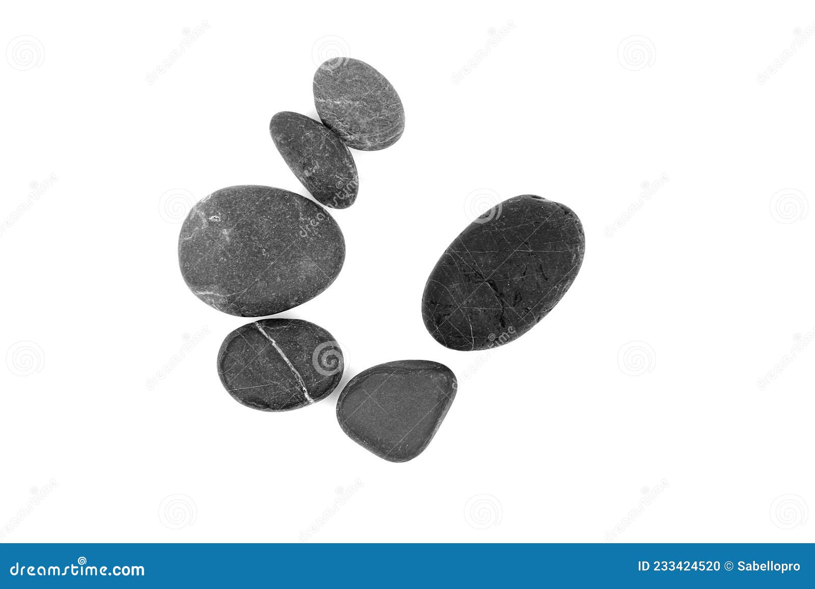 Smooth Pebble Stones Isolated on White Stock Photo - Image of white ...