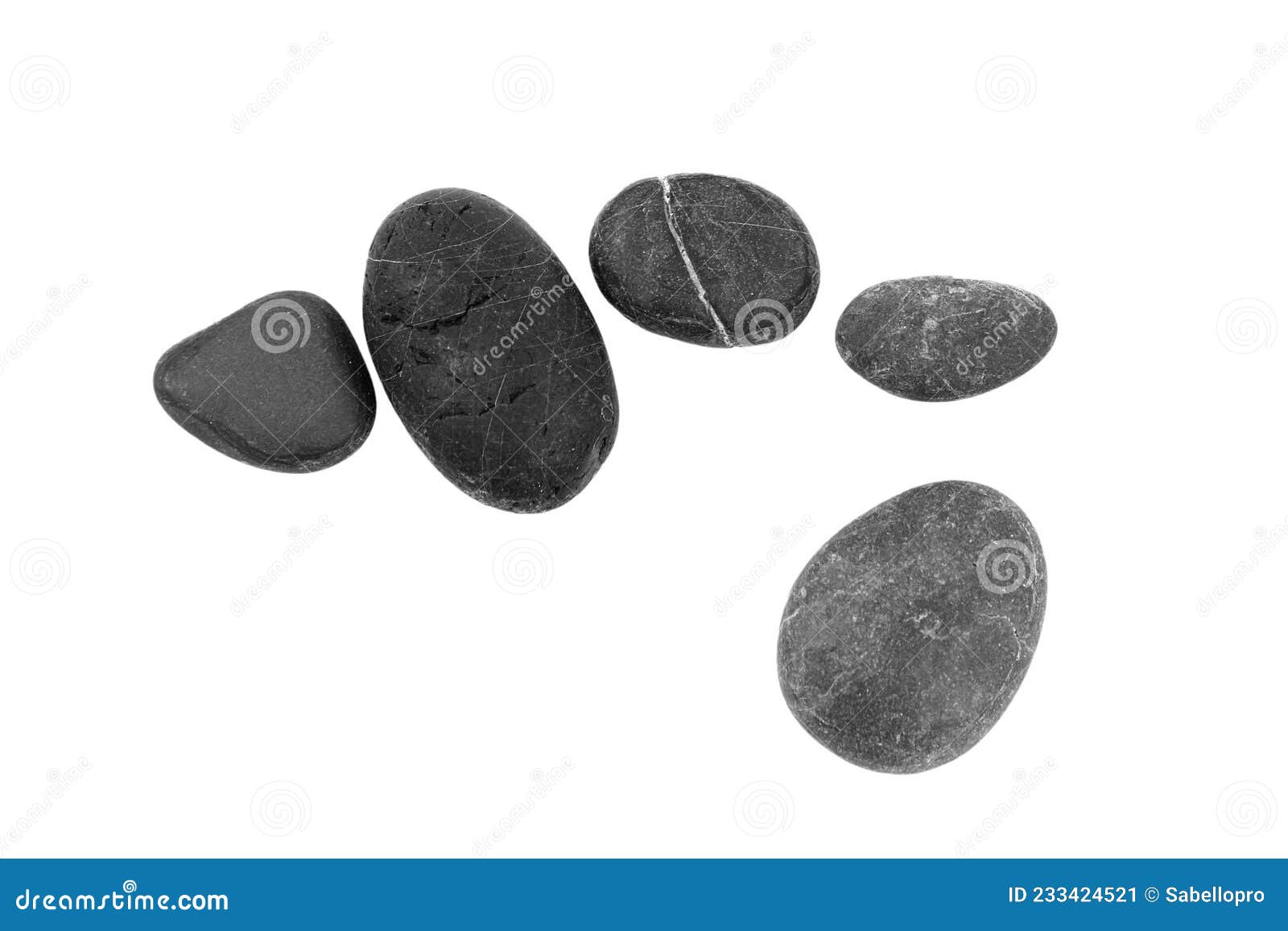 Smooth Pebble Stones Isolated on White Stock Image - Image of gray ...