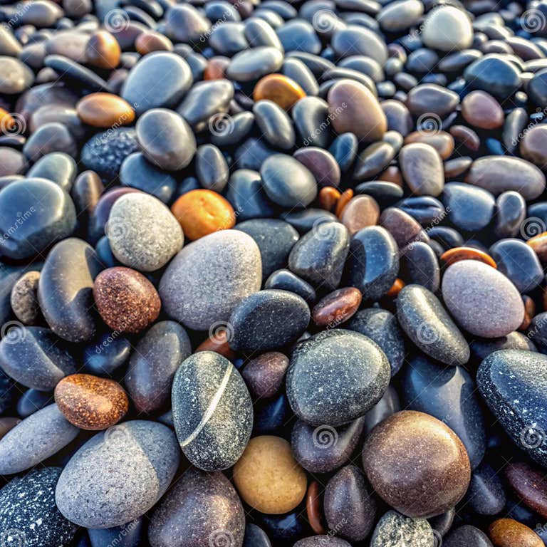 Smooth Pebbles Texture Background Close-Up Stock Illustration ...