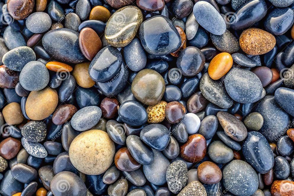 Smooth Pebbles Texture Background Close-Up Stock Illustration ...