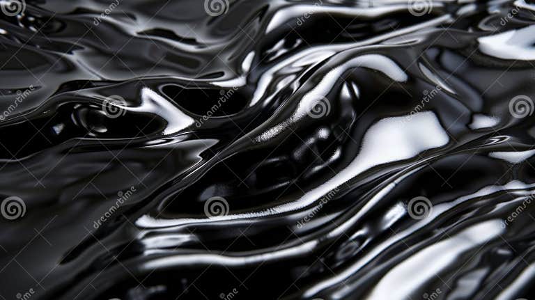 Detailed View of Smooth Polished Obsidian Surface with Reflective Black ...