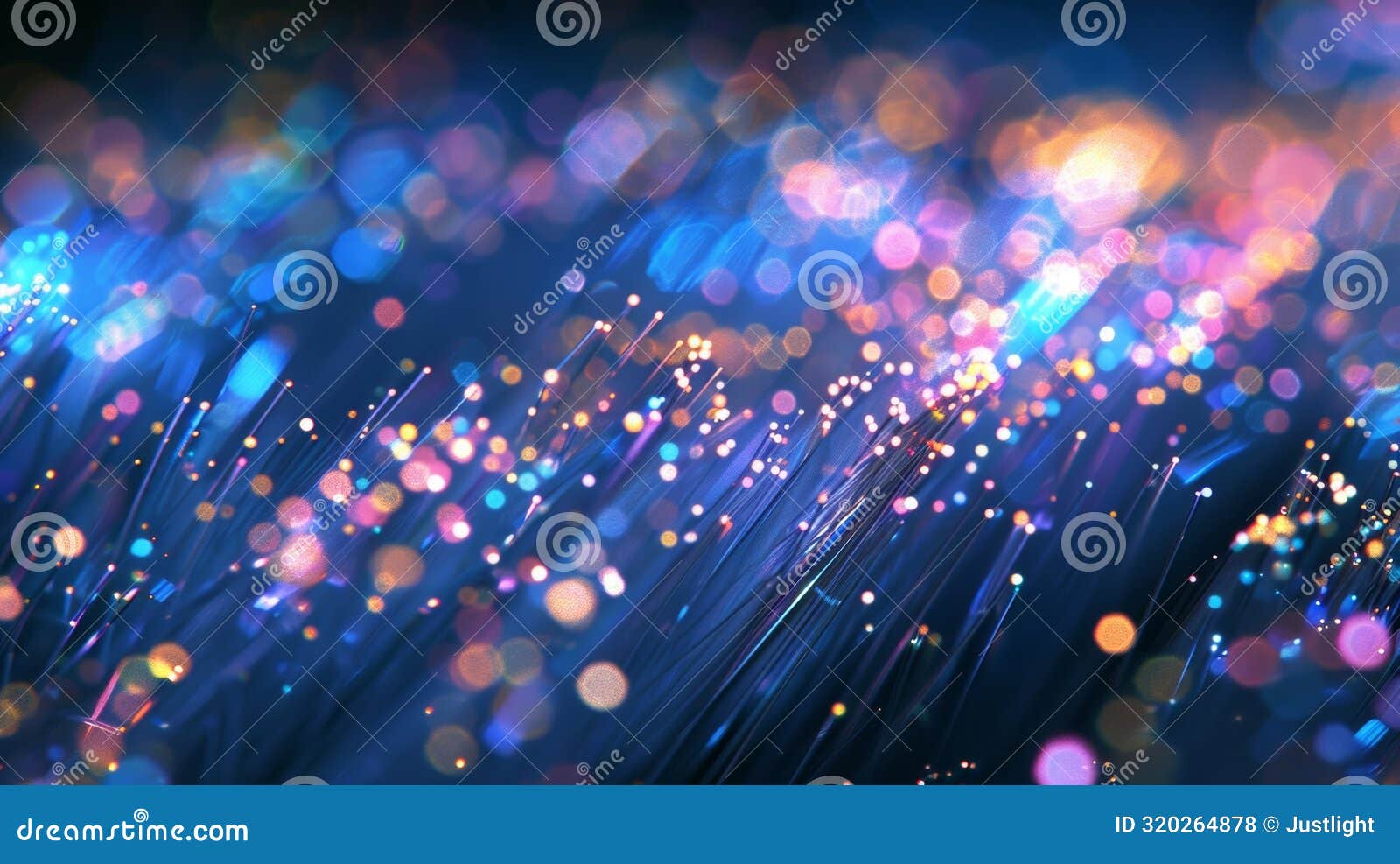 The Smooth Polished Surface of Fiber Optic Strands Reflecting Light in ...
