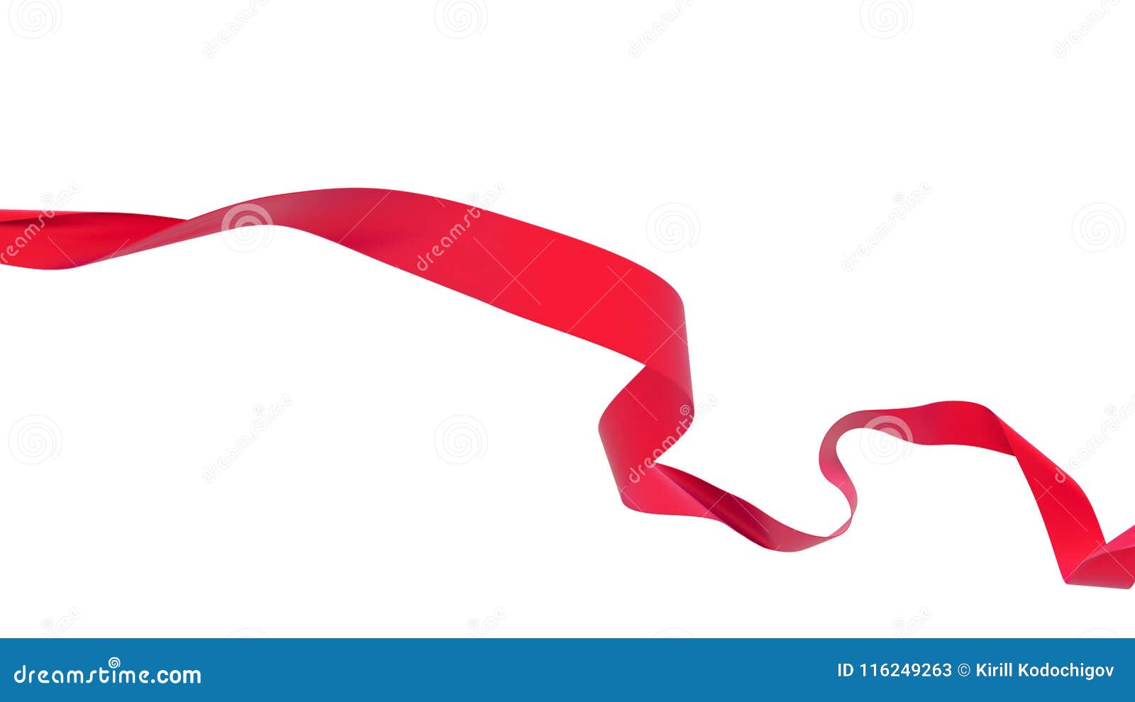 Smooth Red Ribbon Isolated on White Background. 3d Render Stock ...