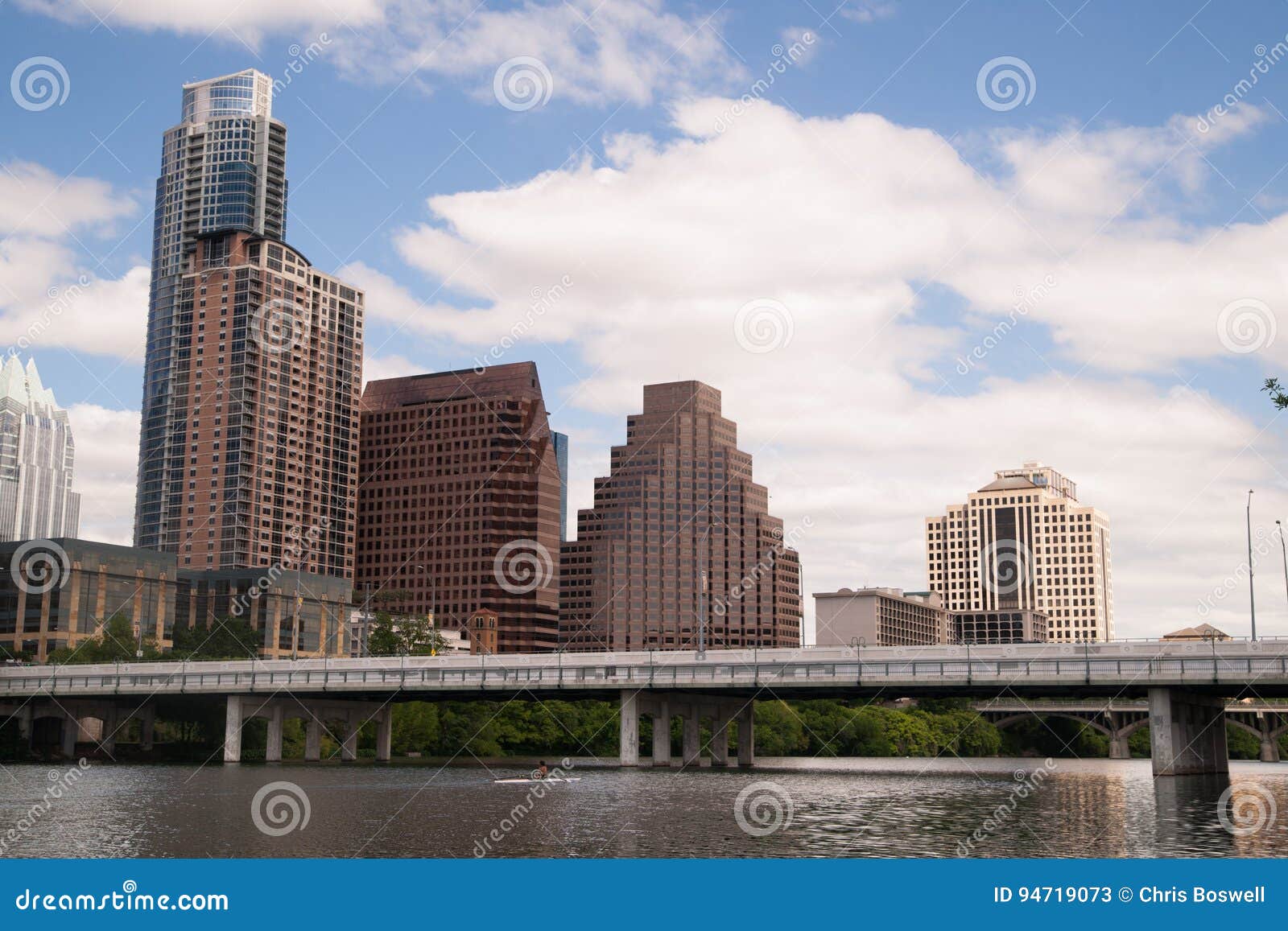 Smooth Reflection Austin Texas Downtown City Skyline Colorado River ...