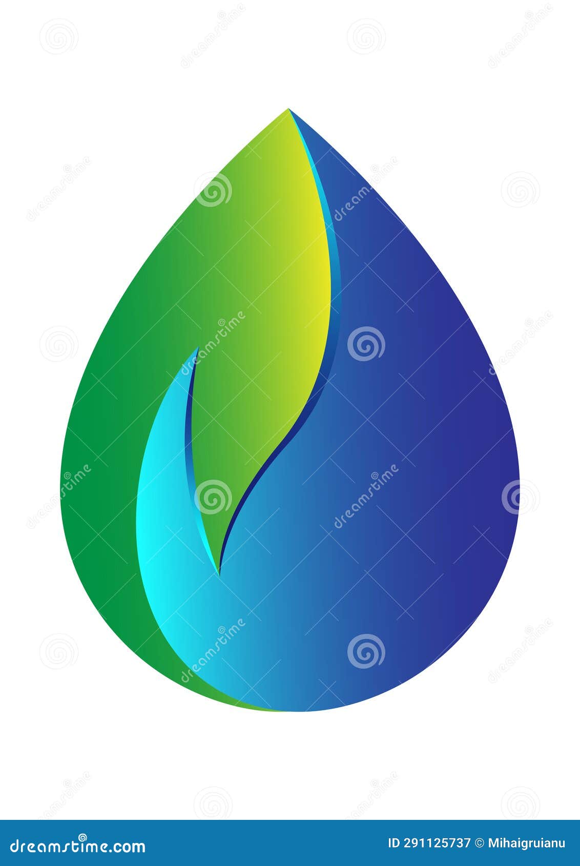 Smooth Relaxing Raindrop Nature Logo Vector Design Stock Vector ...
