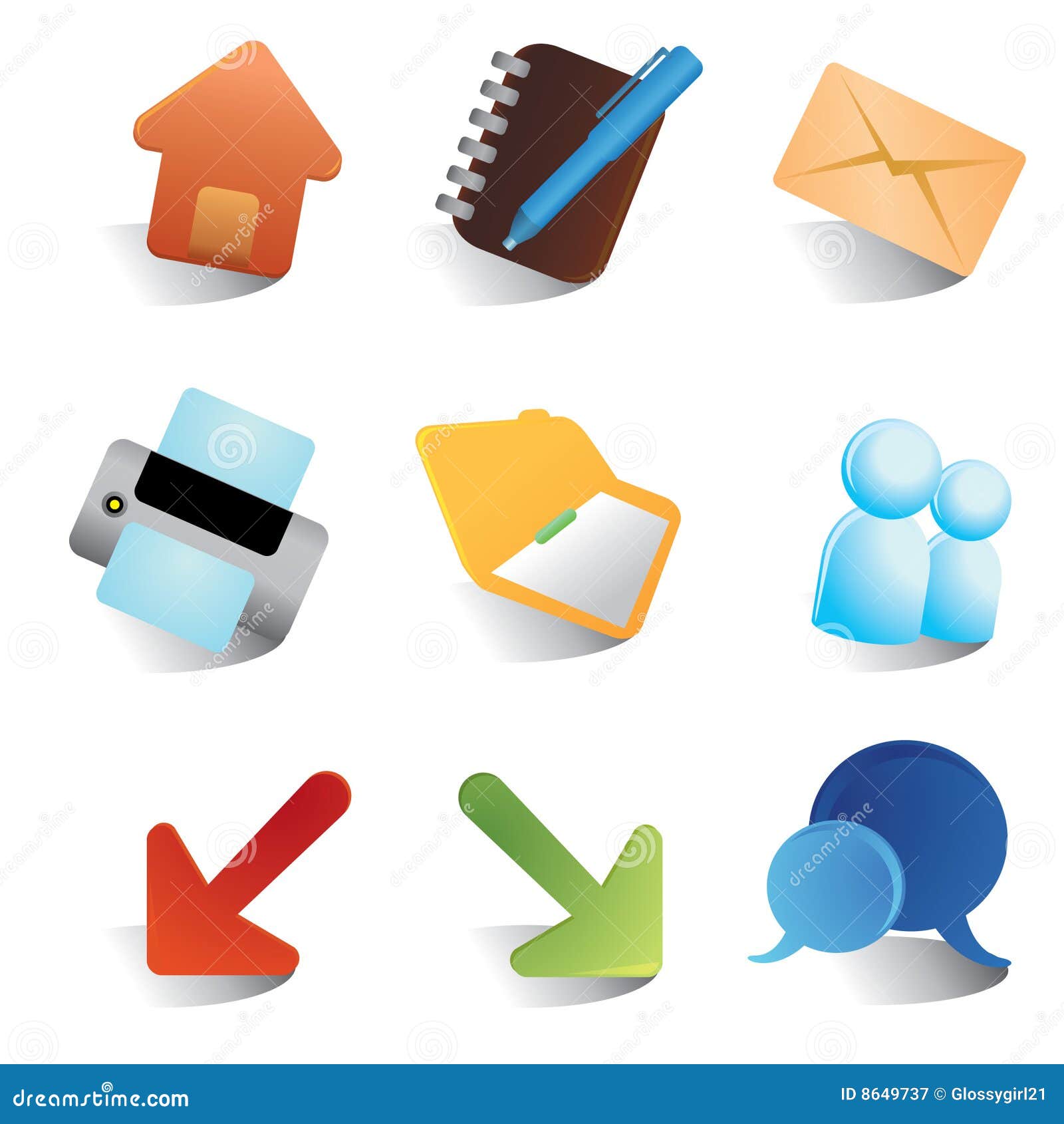 Smooth render web icons stock vector. Illustration of forum - 8649737