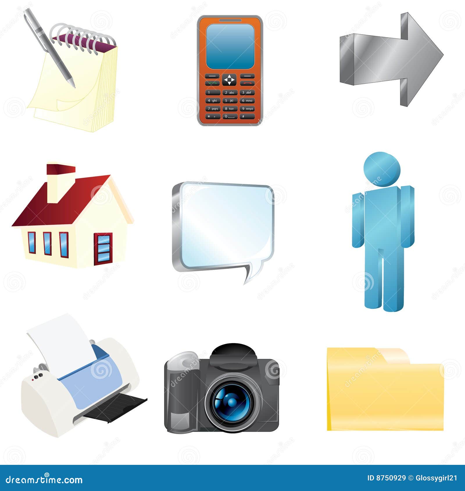 Smooth render web icons stock vector. Illustration of file - 8750929