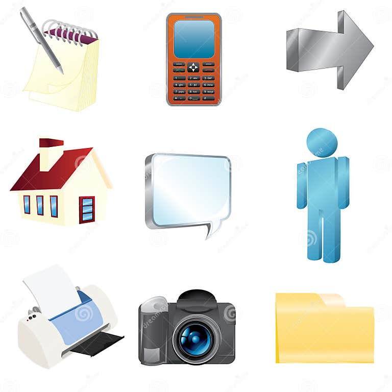 Smooth render web icons stock vector. Illustration of file - 8750929