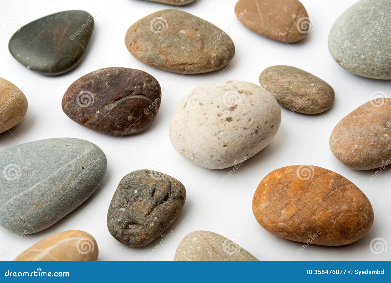 Smooth River Rocks Isolated on White Background Stock Illustration ...