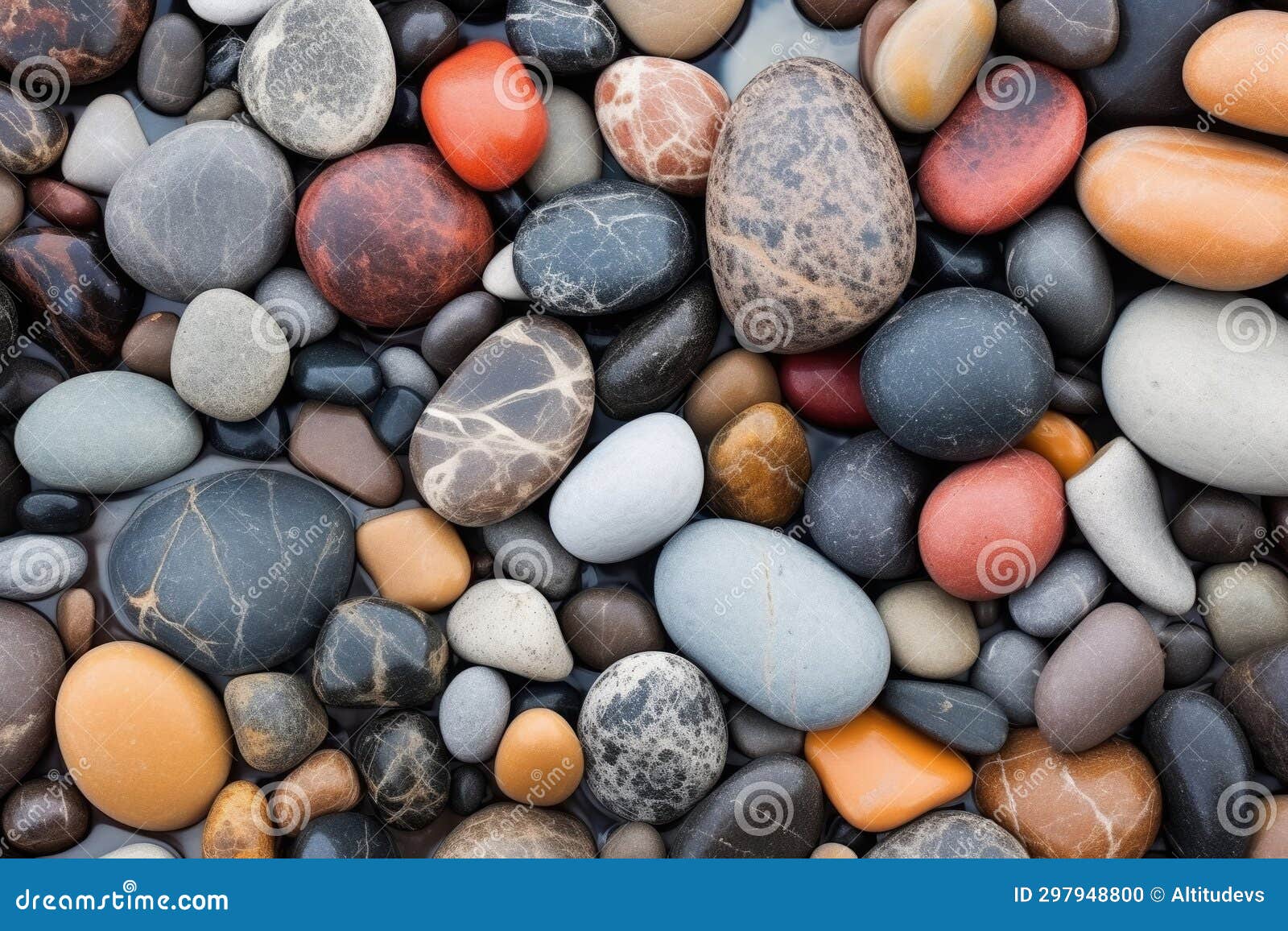 Smooth River Stones Close-up Stock Photo - Image of waterwashed ...