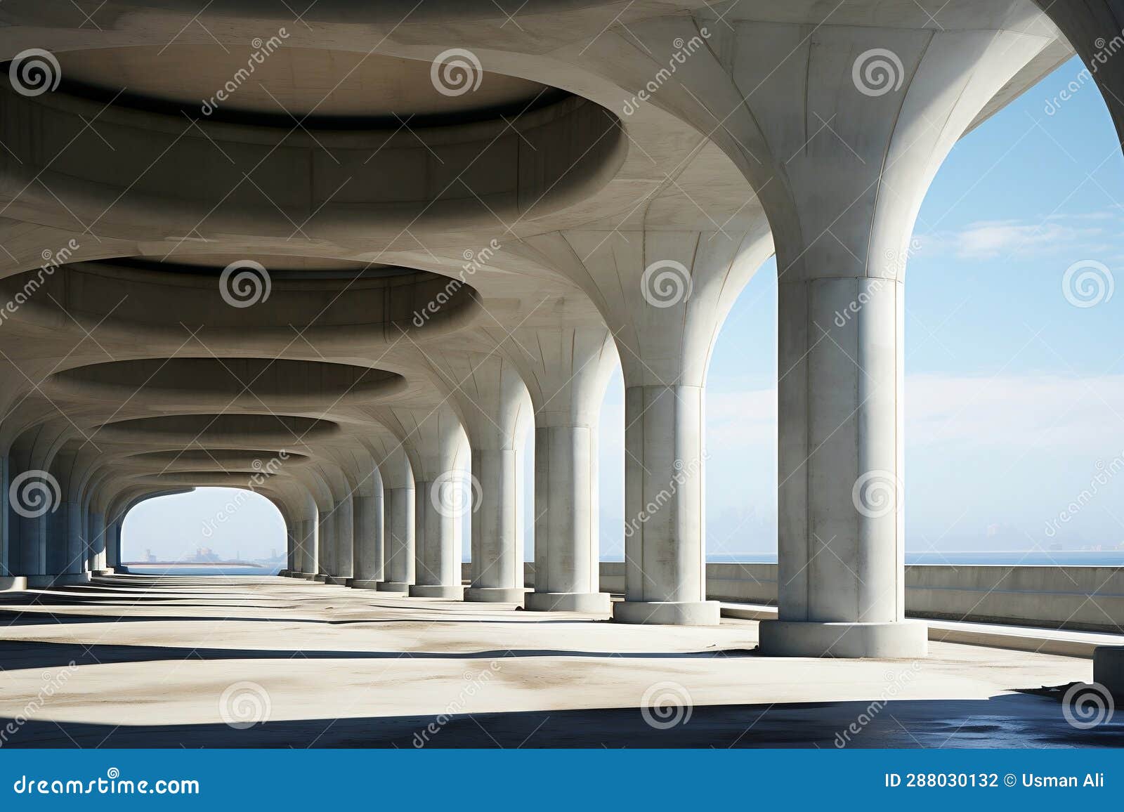 Smooth Road Bridge with Columns Illustration.AI Stock Illustration ...
