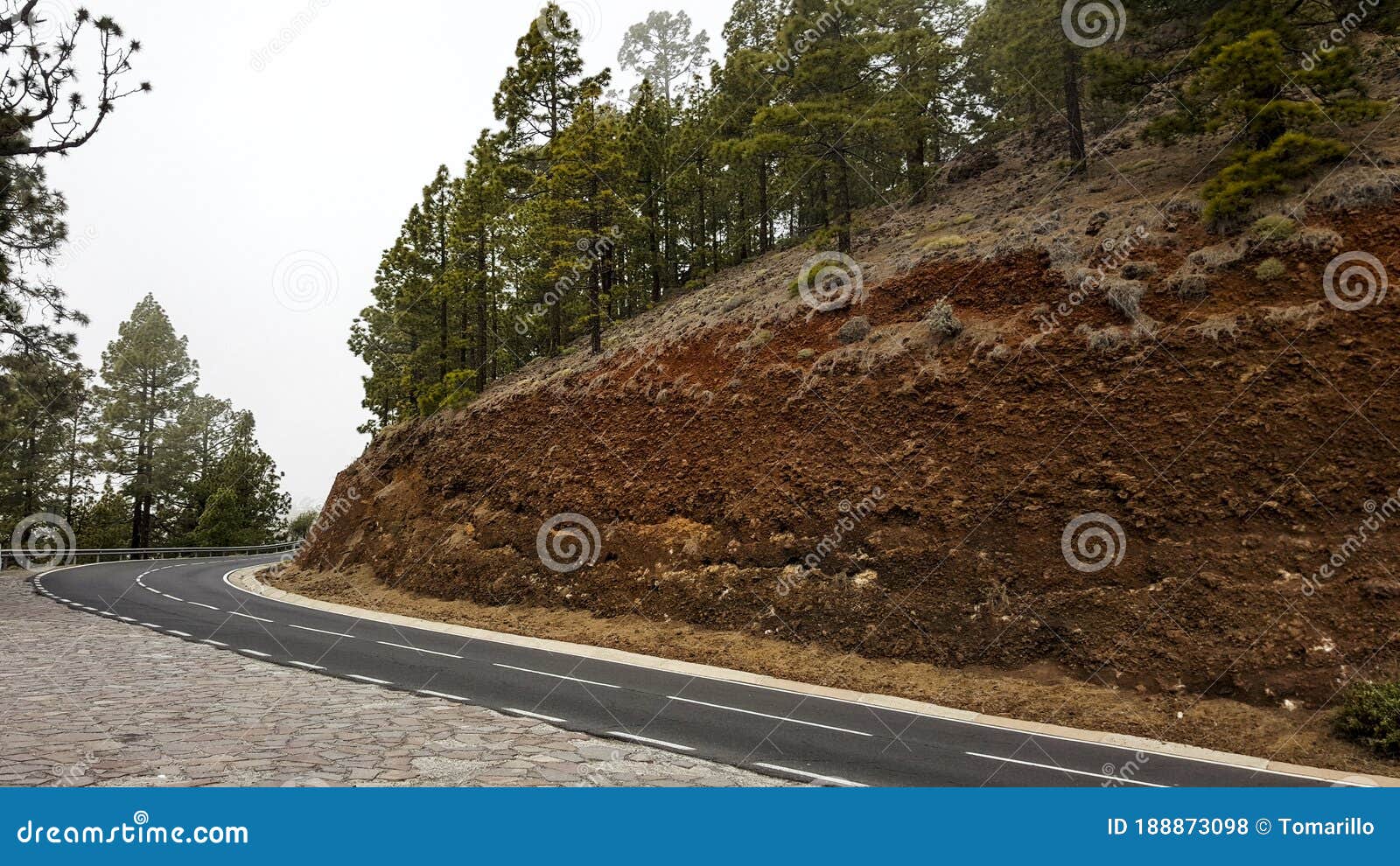 A Smooth Road on the Slope of a Cliff. Stock Photo - Image of slope ...