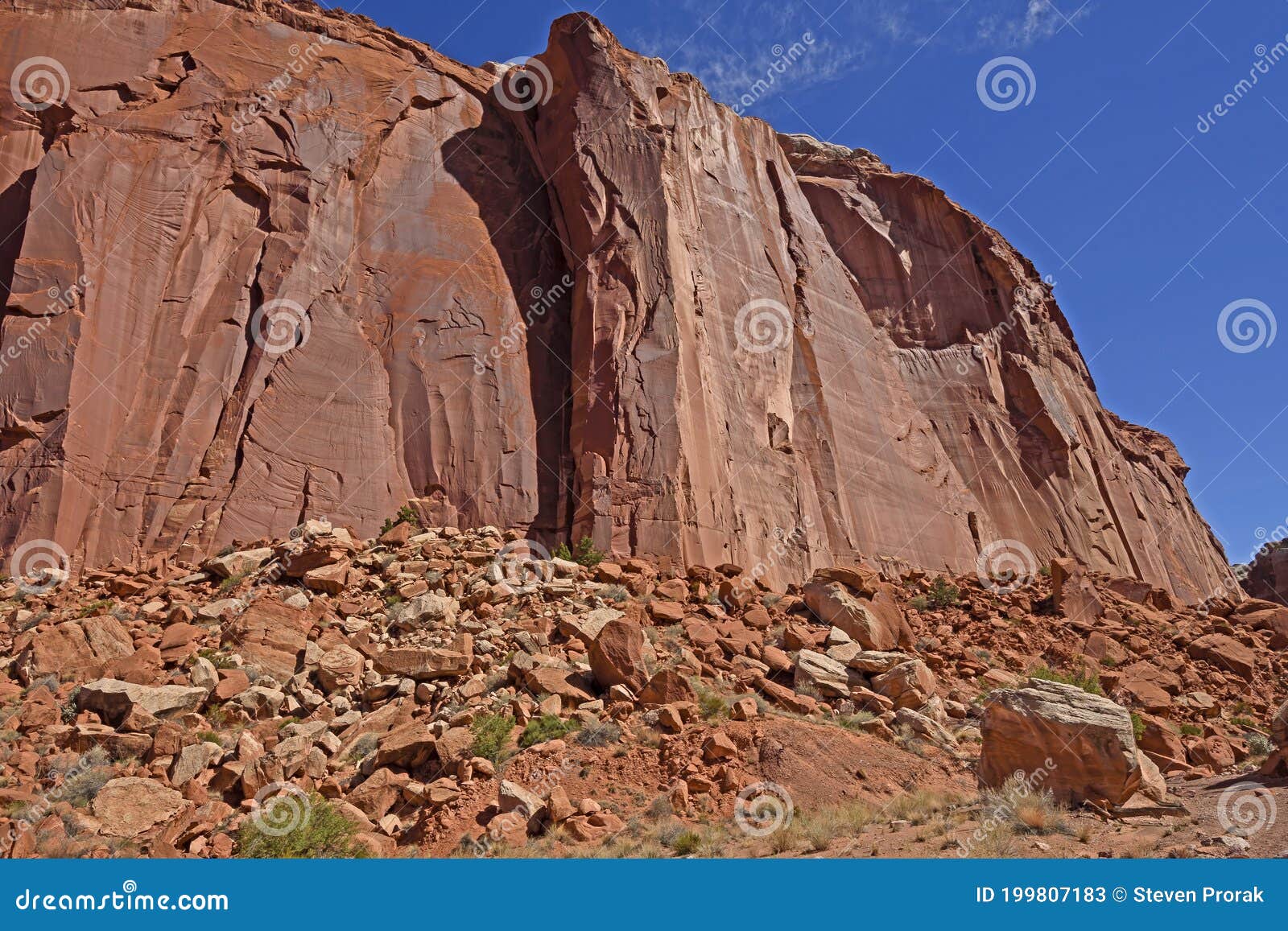 Smooth Rock Cliffs in a Desert Canyon Stock Image - Image of rock ...