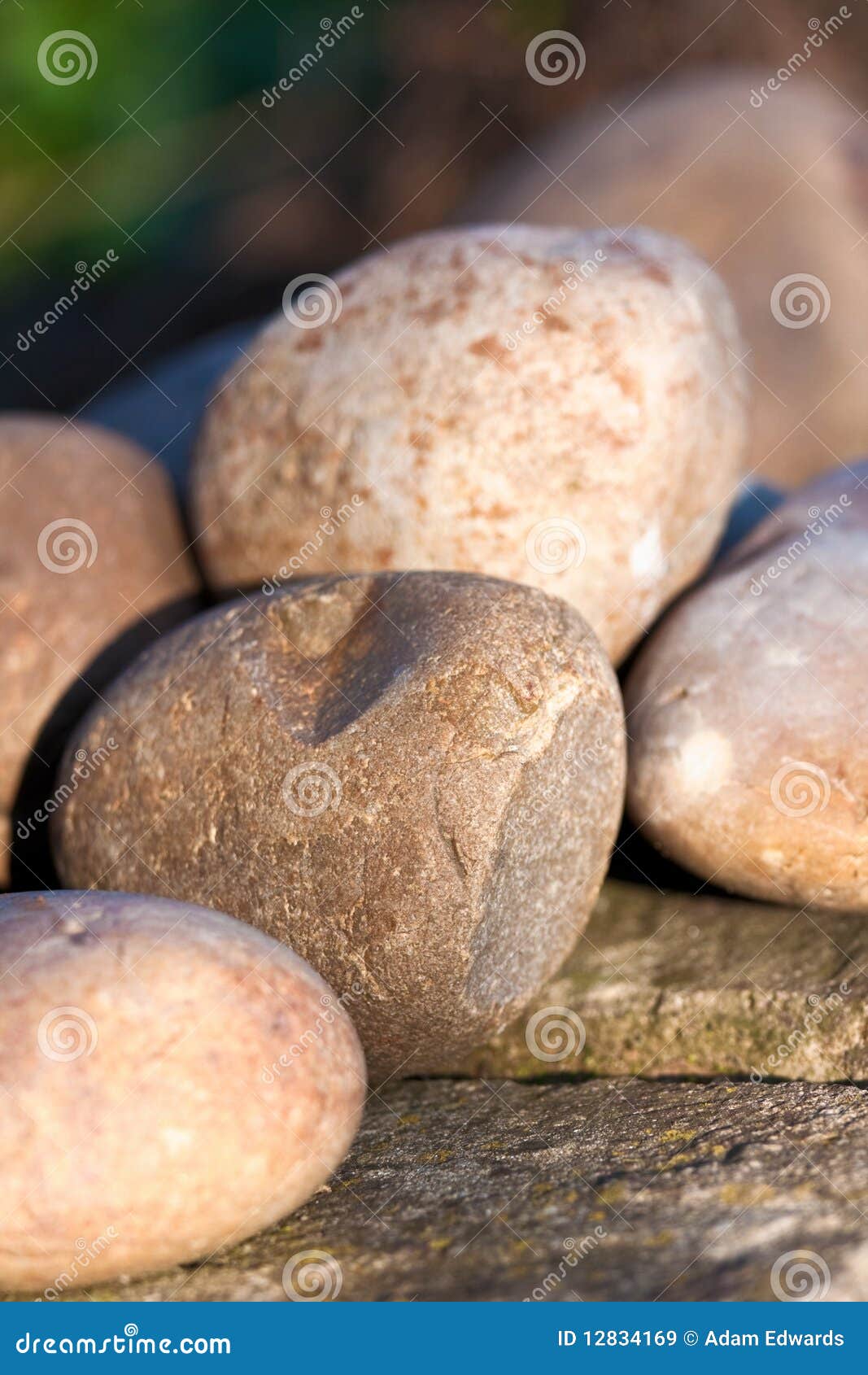 Smooth Rocks on a Wall in Warm Morning Light Stock Image - Image of ...
