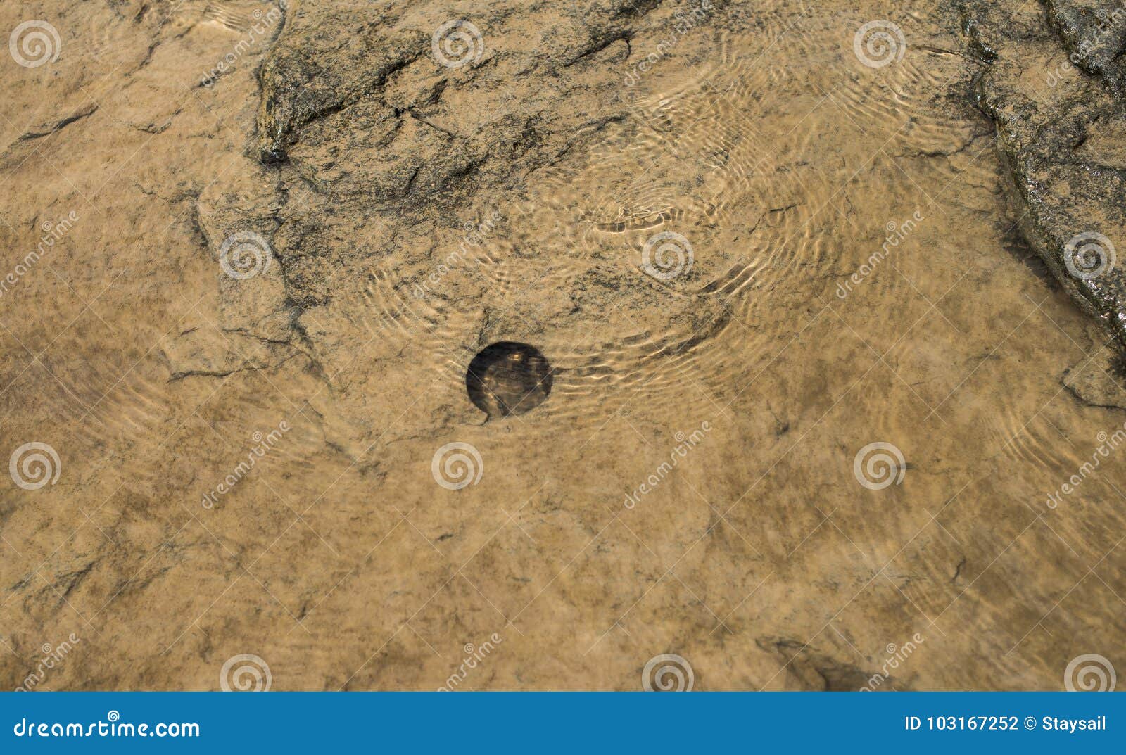 Round Hole is Drilled in the Rocks Under the Water. Stock Photo - Image ...
