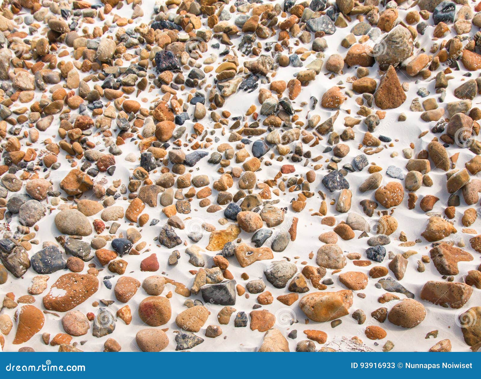 Smooth Round Pebble Stones on the Sand Beach Backgound Stock Image ...