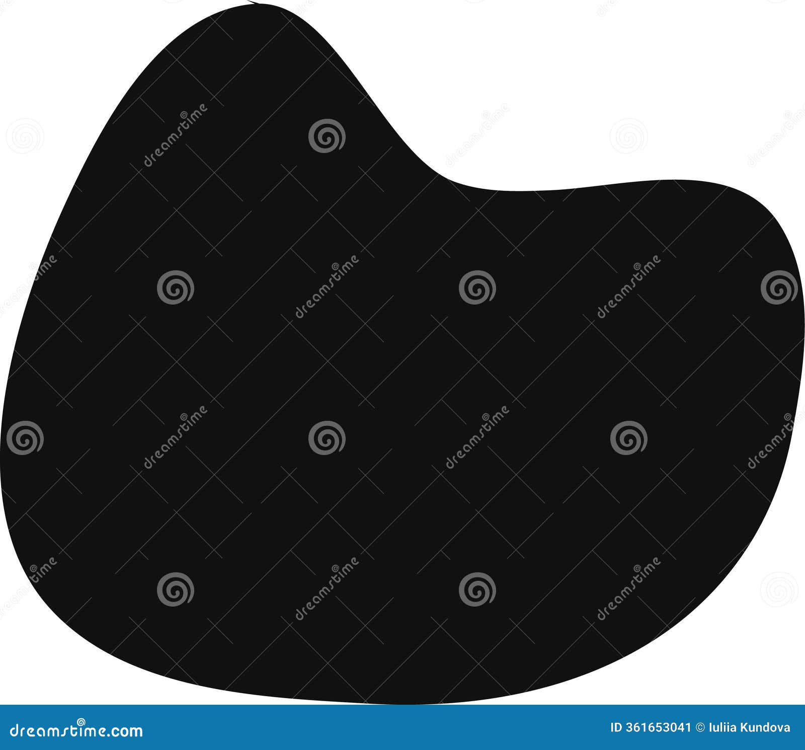 Smooth, Rounded, Black Organic Blob Shape with a Curved Top and a ...