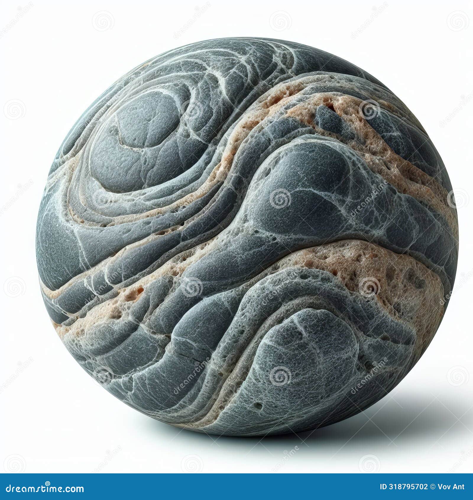 Smooth, Rounded River Rock with a Mottled Texture, Perfect for Stock ...