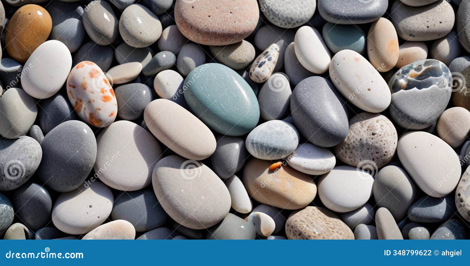 Smooth, Rounded Stones of Various Colors and Textures Stock ...