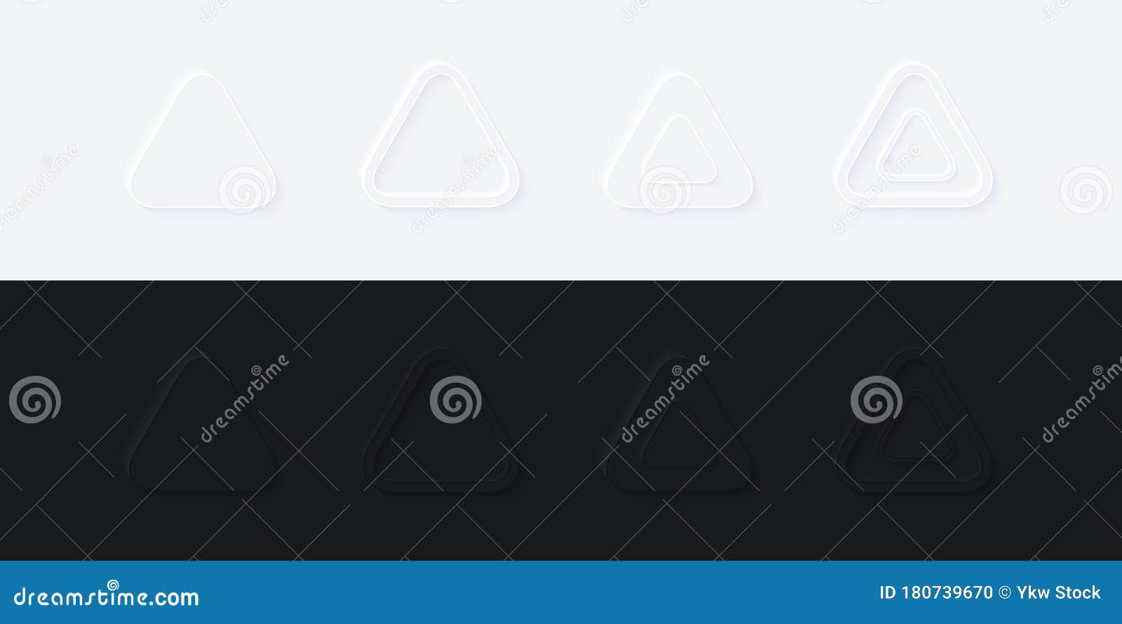 Smooth Rounded Triangle Neumorphism Button UI Stock Vector ...